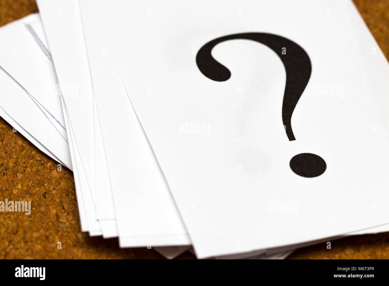 Closeup shot of a lot of paper with Question mark Stock Photo - Alamy