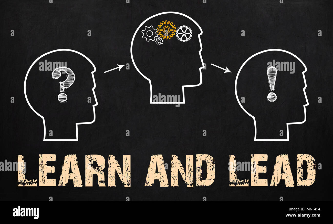 Learn and Lead - Business Concept on chalkboard Stock Photo - Alamy