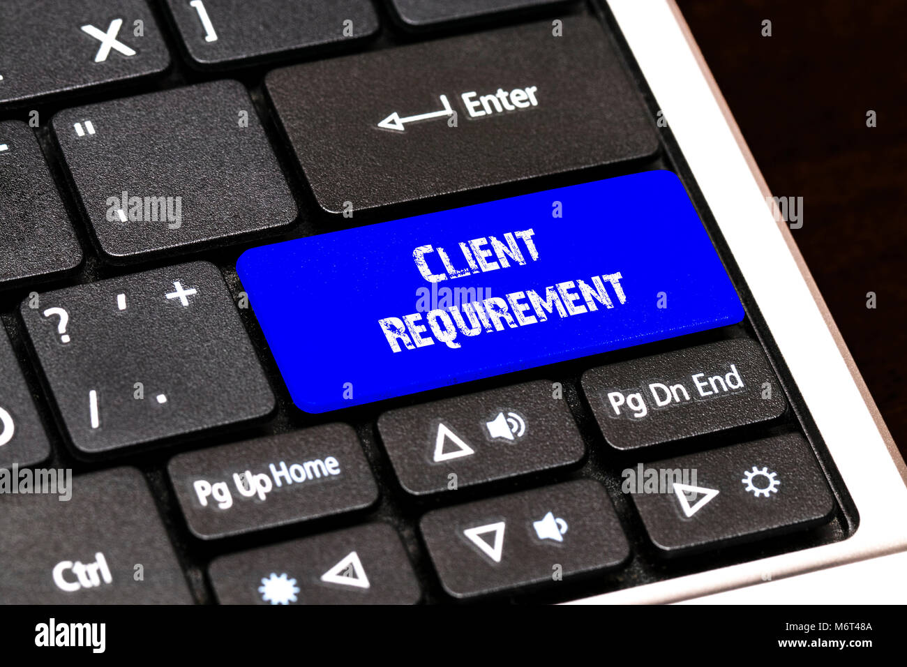 Business Concept - Blue Client Requirement Button on Slim Stock Photo ...