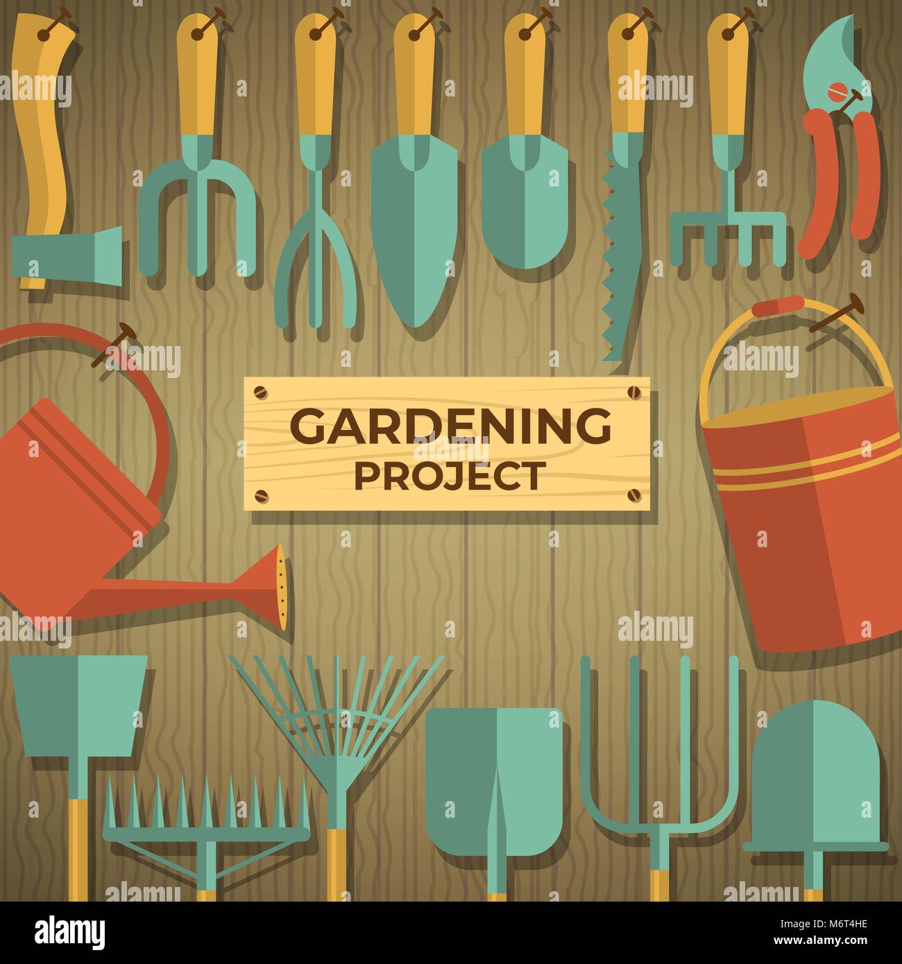 Garden design elements landscaping Stock Vector Images - Alamy