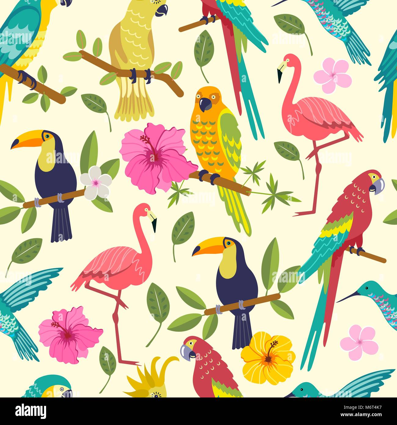Parrot birds seamless pattern Stock Vector Images - Alamy