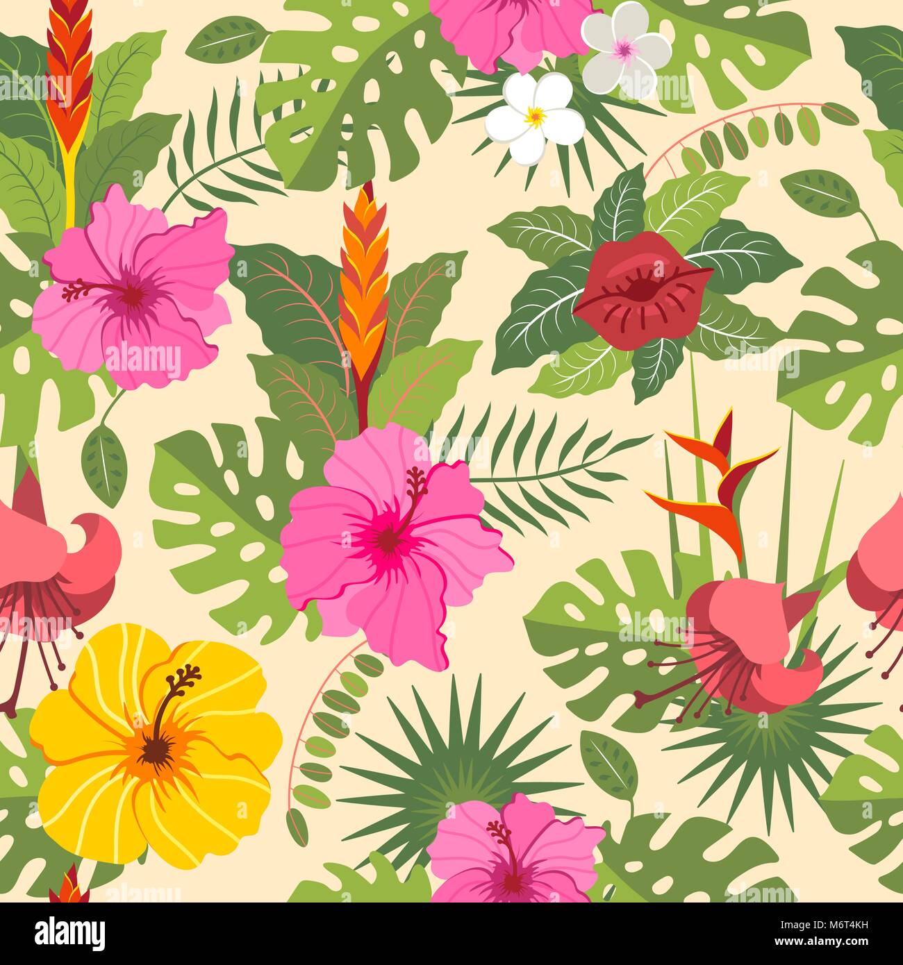 tropical seamless pattern 3 Stock Vector Image & Art - Alamy