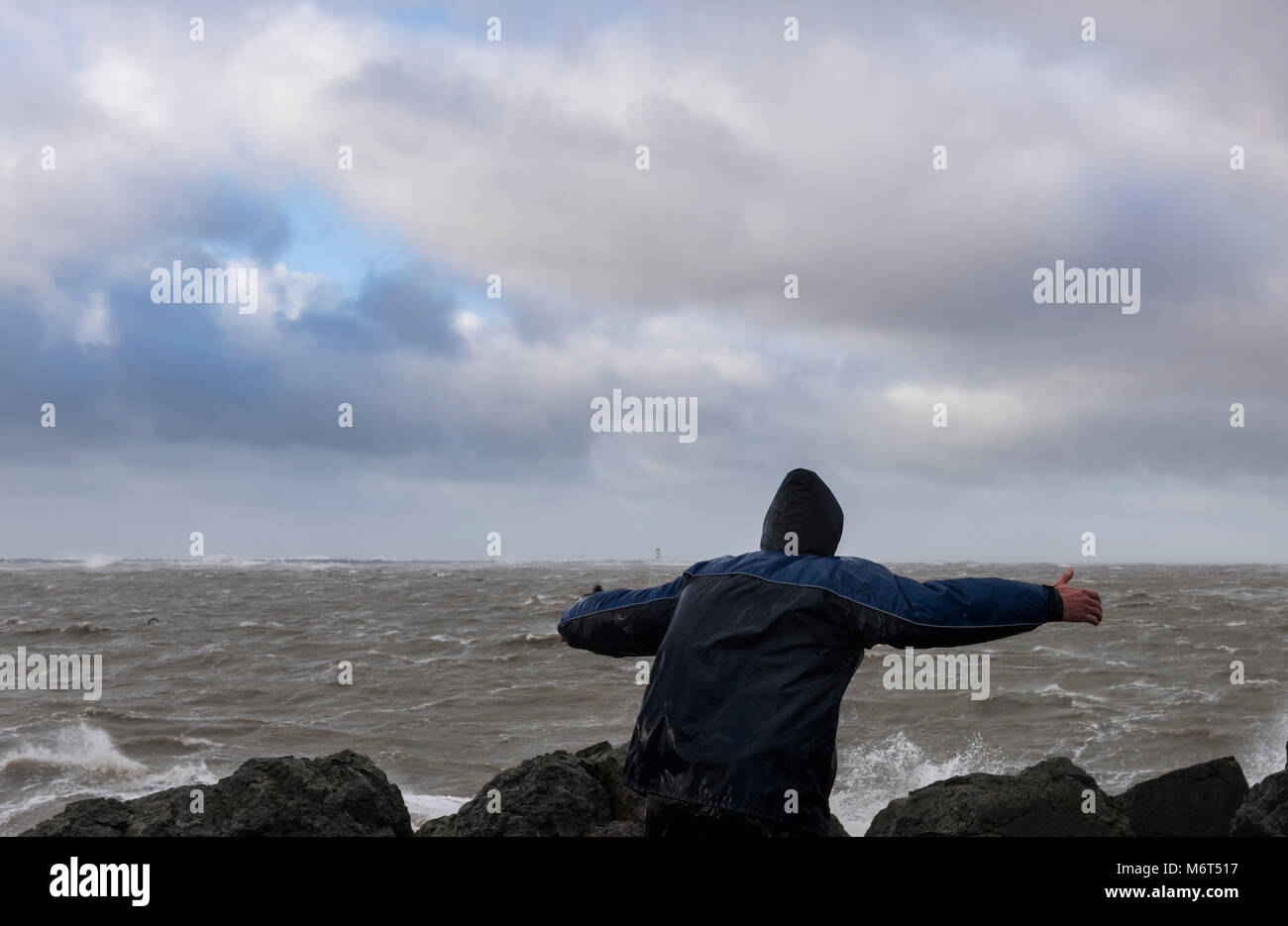 Man in thunder storm hi-res stock photography and images - Alamy
