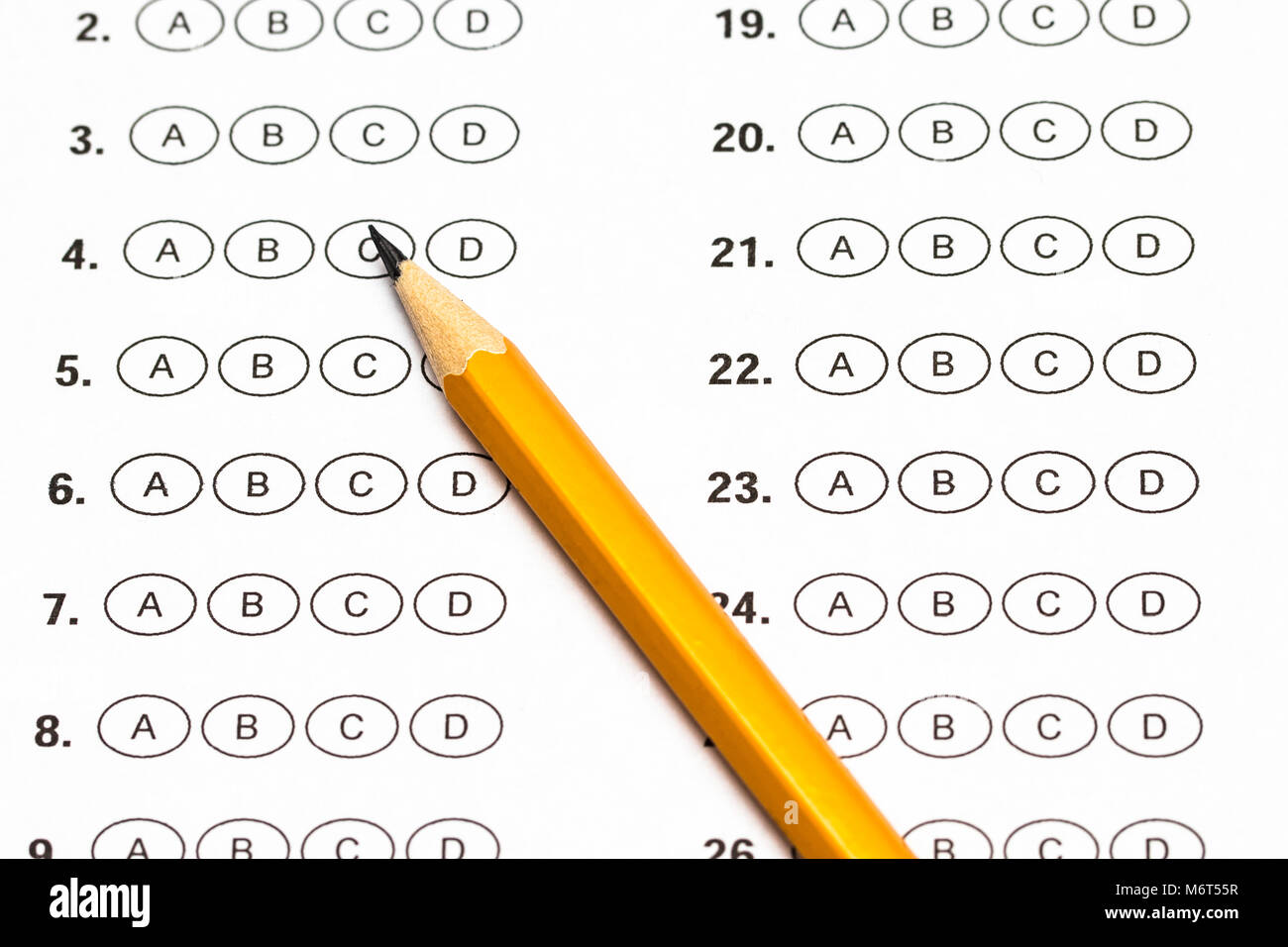 Exam Answer Sheet Paper Cut Out Stock Images & Pictures - Alamy
