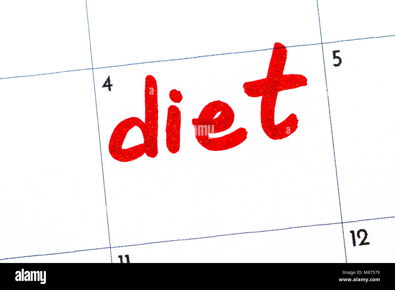 "diet" sign written with a marker on the calendar Stock Photo - Alamy