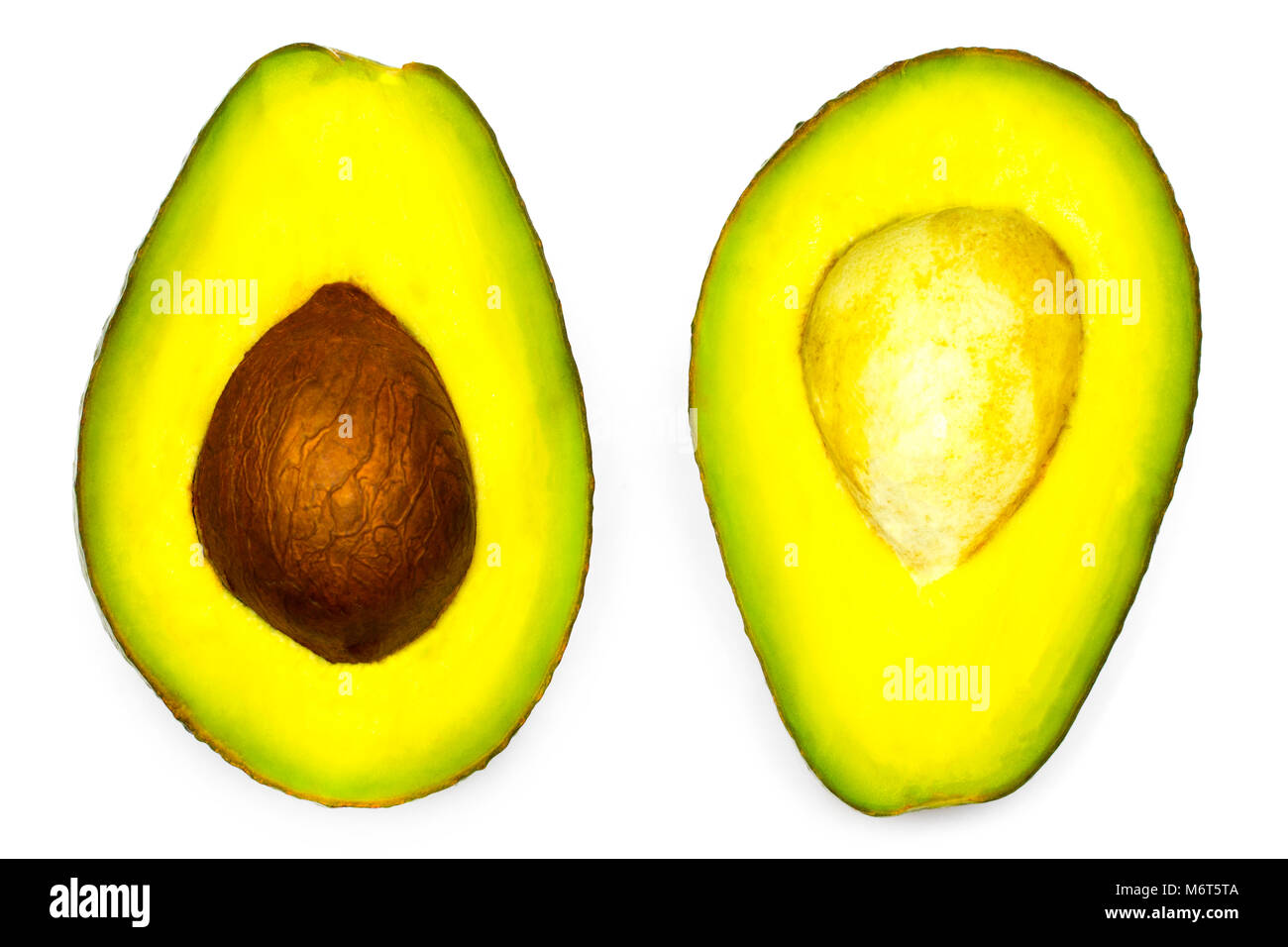 Half of fresh avocado isolated on white Stock Photo - Alamy