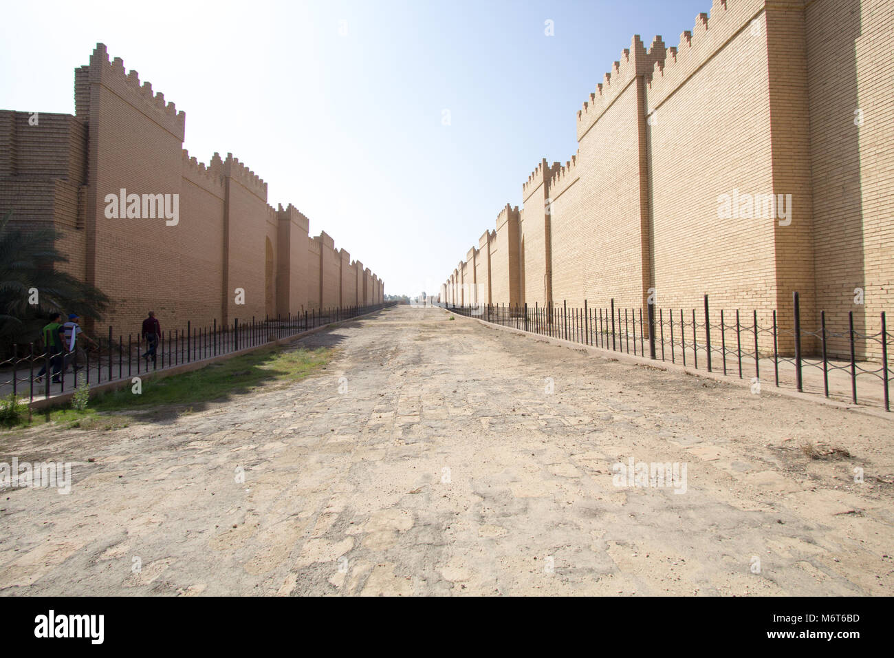 Picture of walls of the ancient city of Babylon in Babil Province South ...