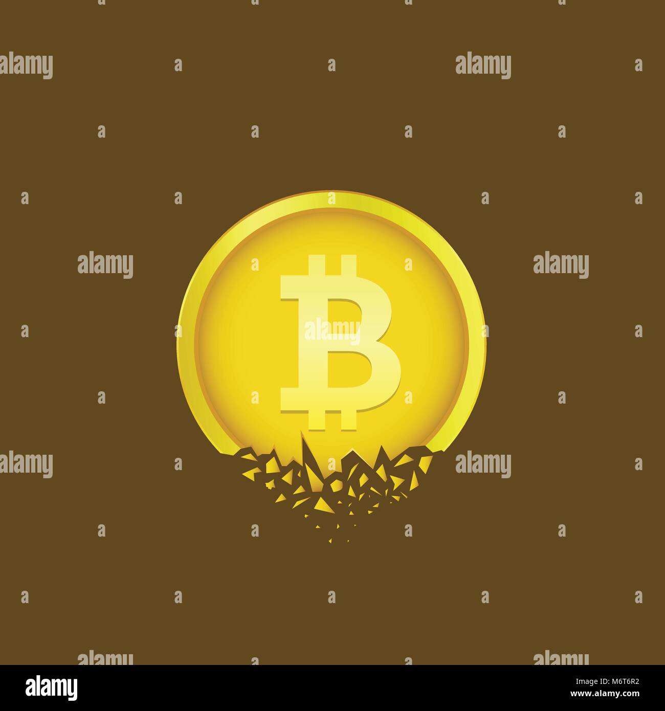 Down graph bitcoin sign Stock Vector Images - Alamy