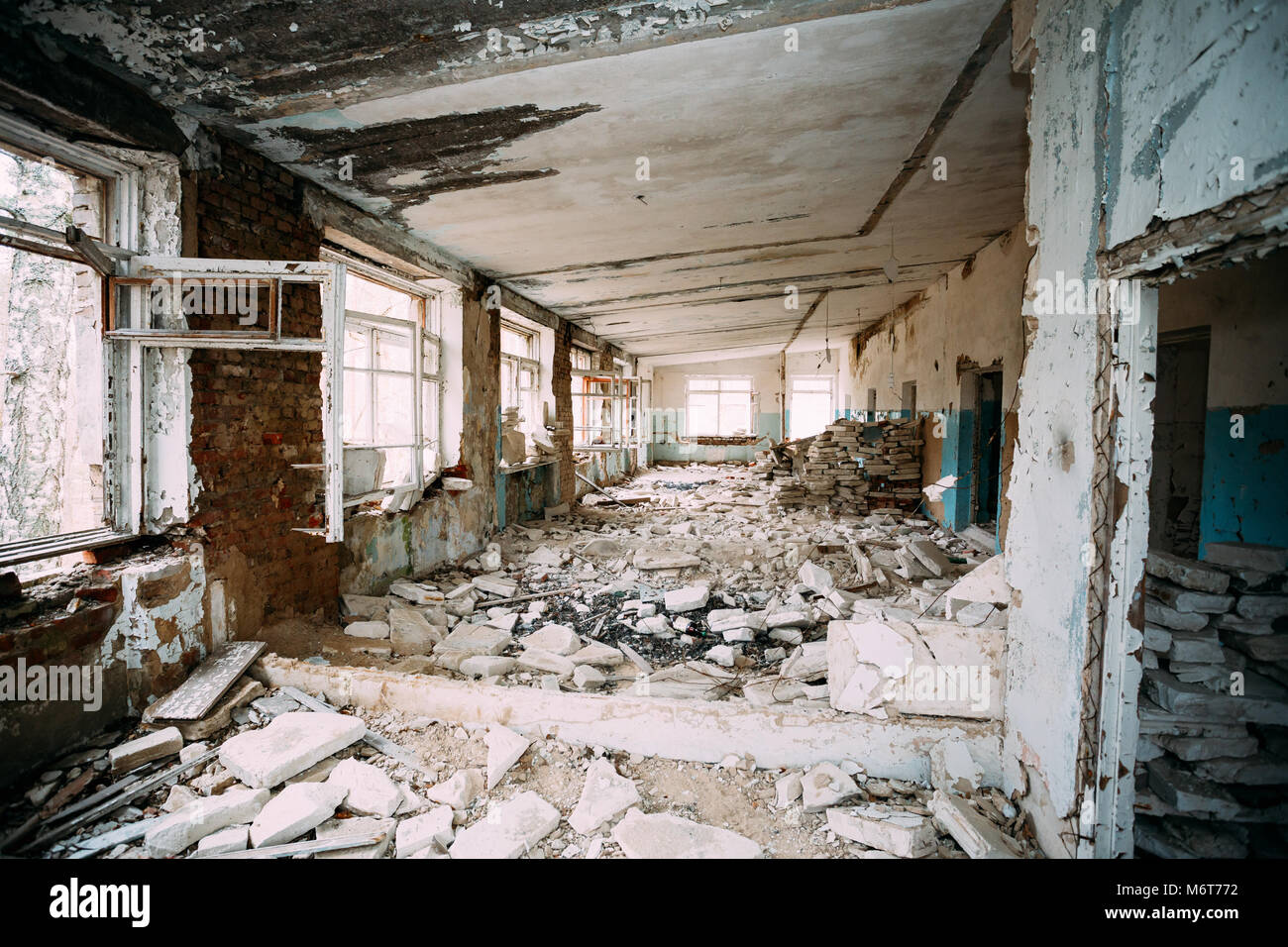 Abandoned Building Interior In Chernobyl Zone. Chornobyl Disasters ...