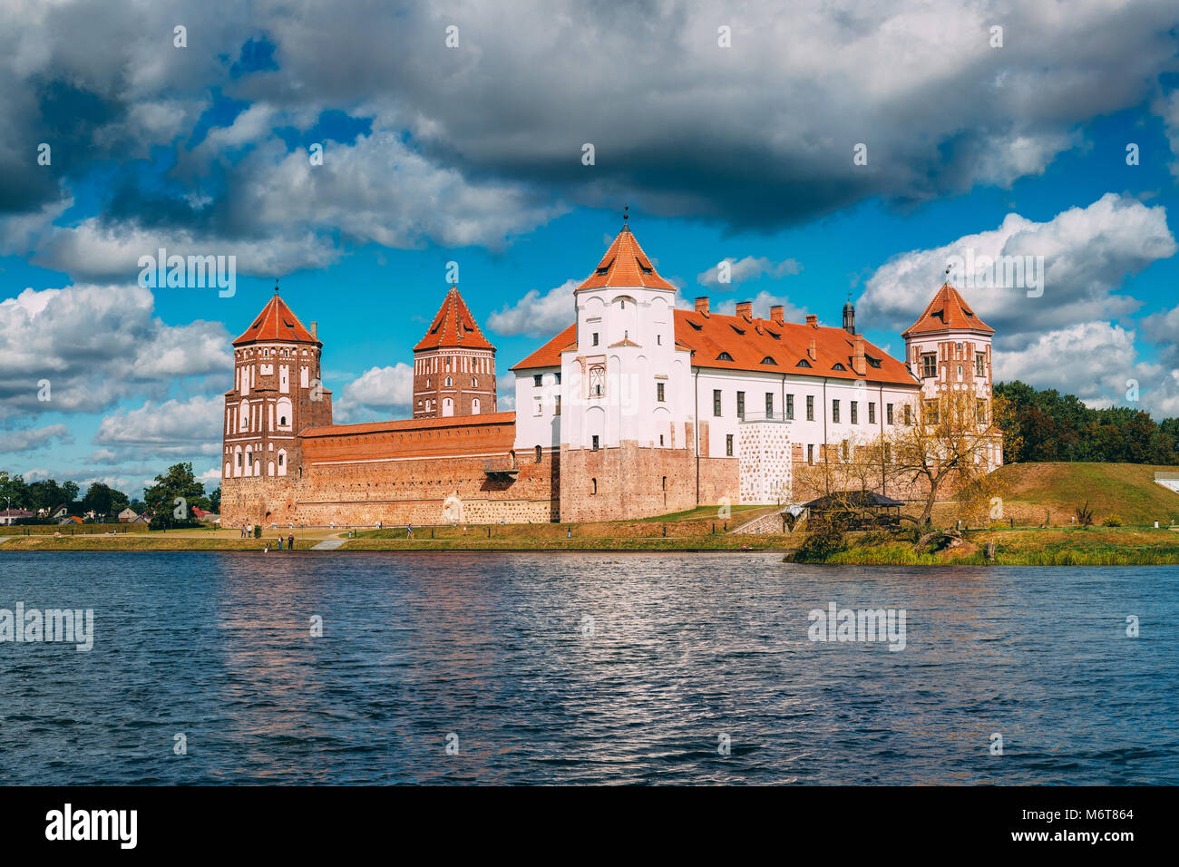 Mir, Belarus. Mir Castle Complex From Side Of Lake. Architectural ...