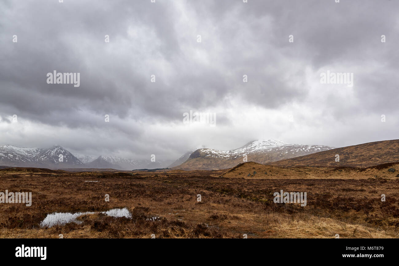 The View across Rannoch Moor, on one wet, bleak and blustery day in ...
