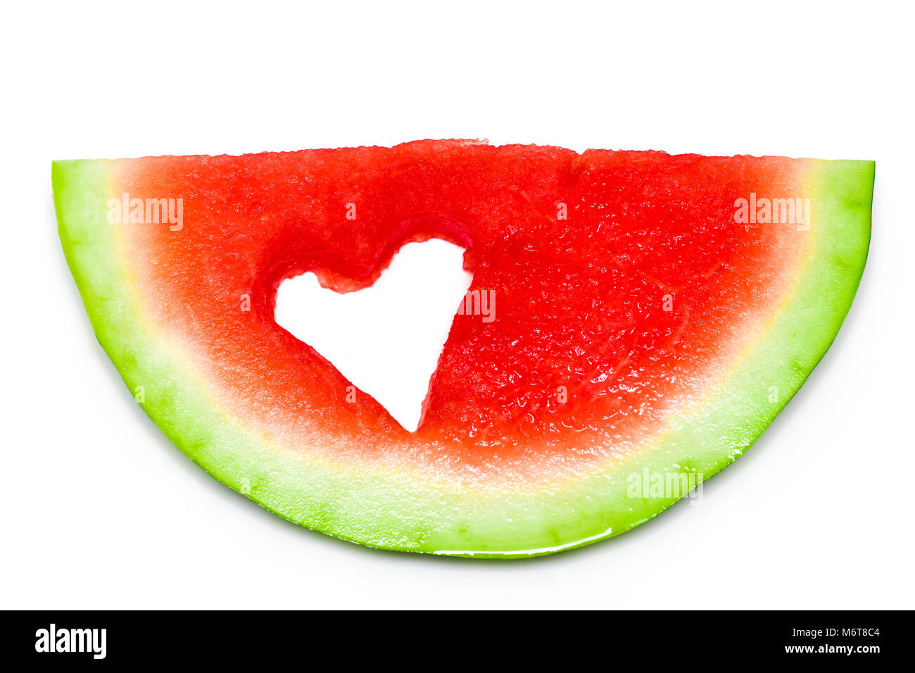 Fresh slice of watermelon with heart isolated on white background Stock ...