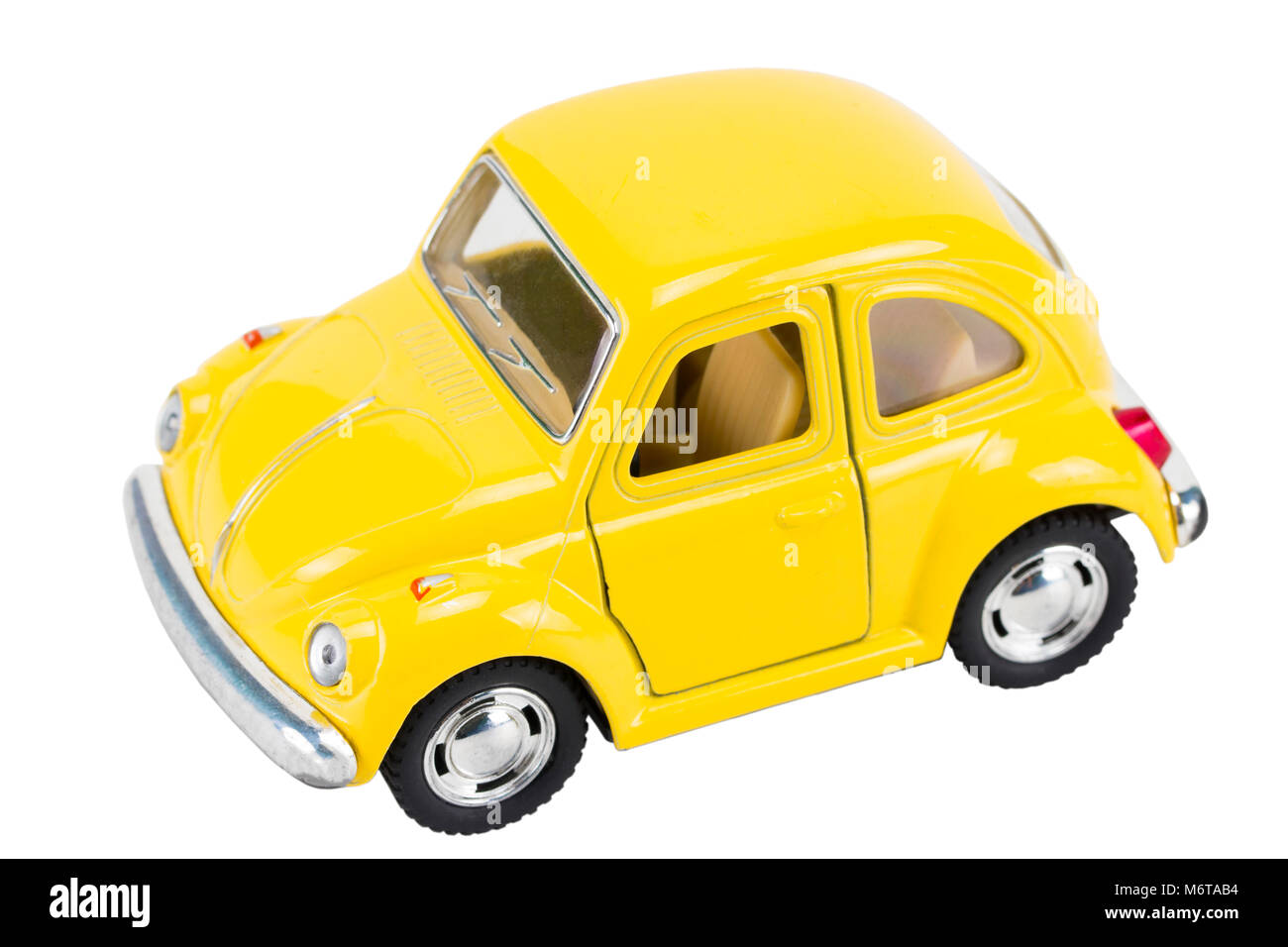 The Yellow retro car isolated on white background Stock Photo - Alamy