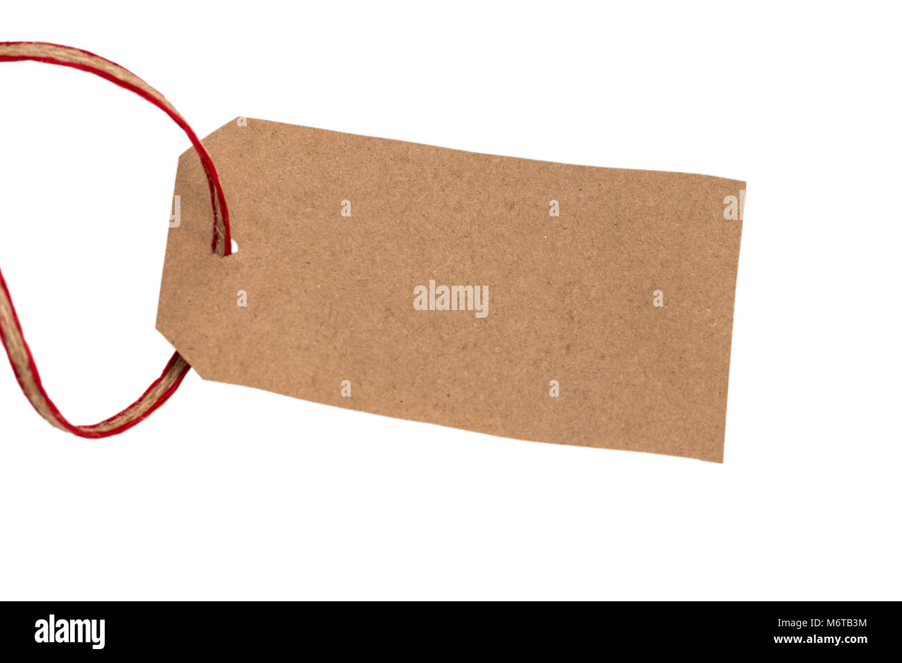 Blank tag tied with string .Paper label.Blank brown cardboard price tag ...