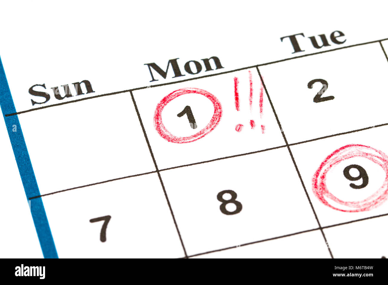 Sheet of wall calendar with red mark on 25 december - Christmas Stock ...