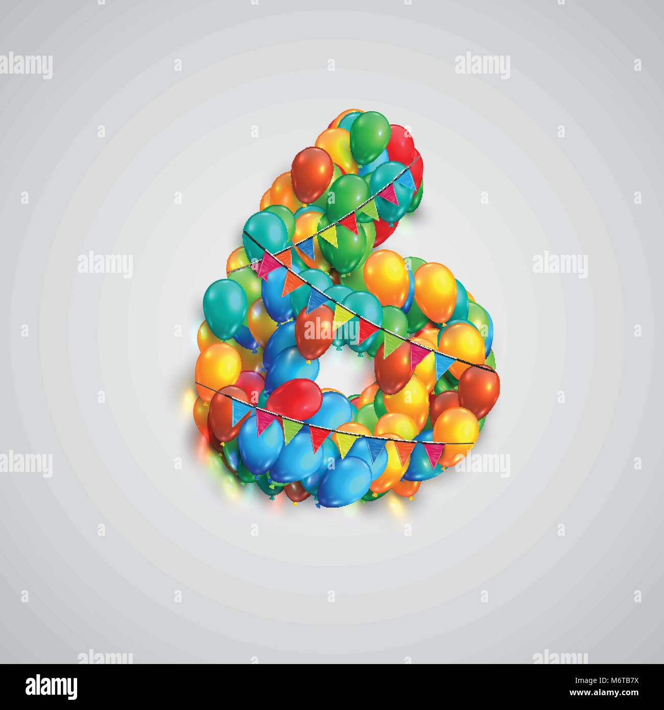 Number made by colorful balloons, vector Stock Vector Image & Art - Alamy
