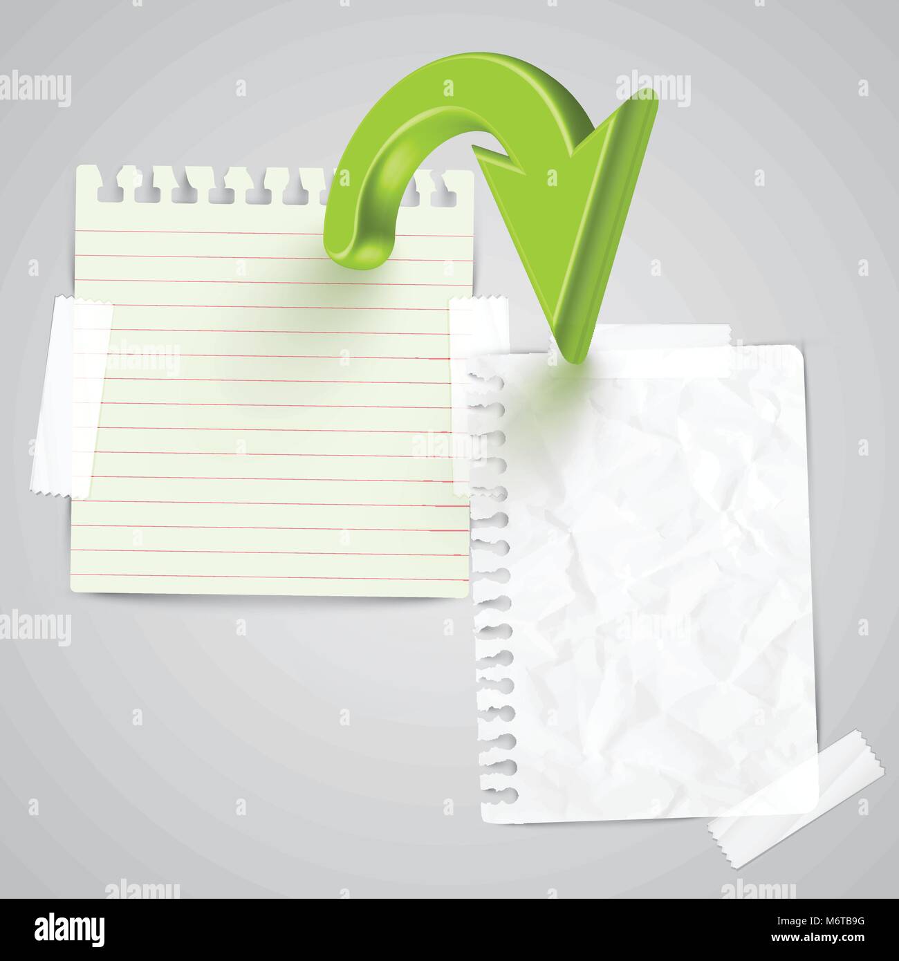 Two pieces of paper and an arrow, vector Stock Vector Image & Art - Alamy
