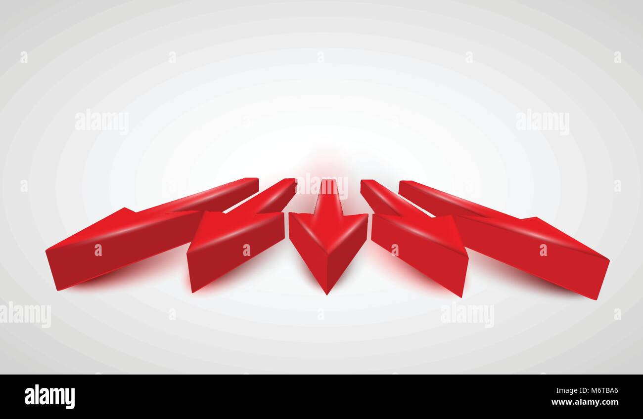 3D realistic red arrows, vector Stock Vector Image & Art - Alamy
