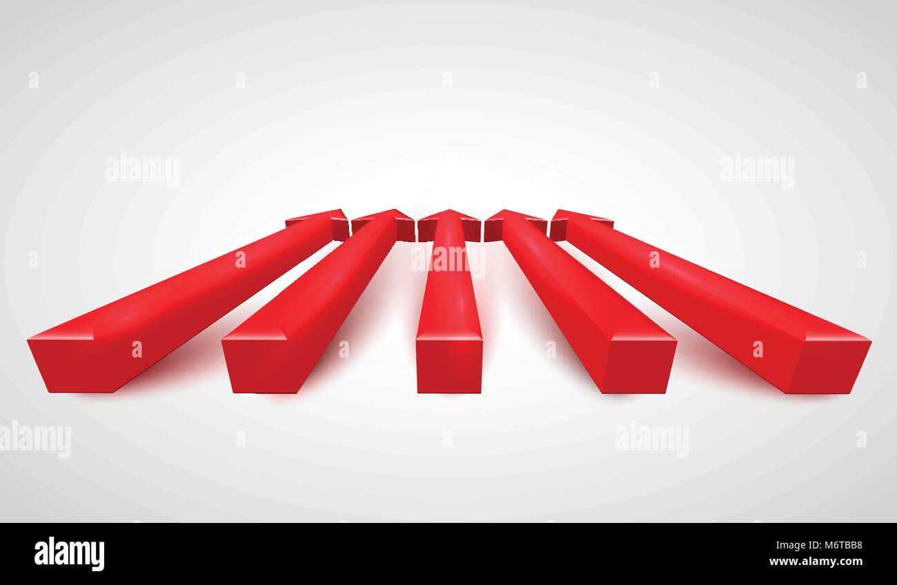 3D realistic red arrows, vector Stock Vector Image & Art - Alamy