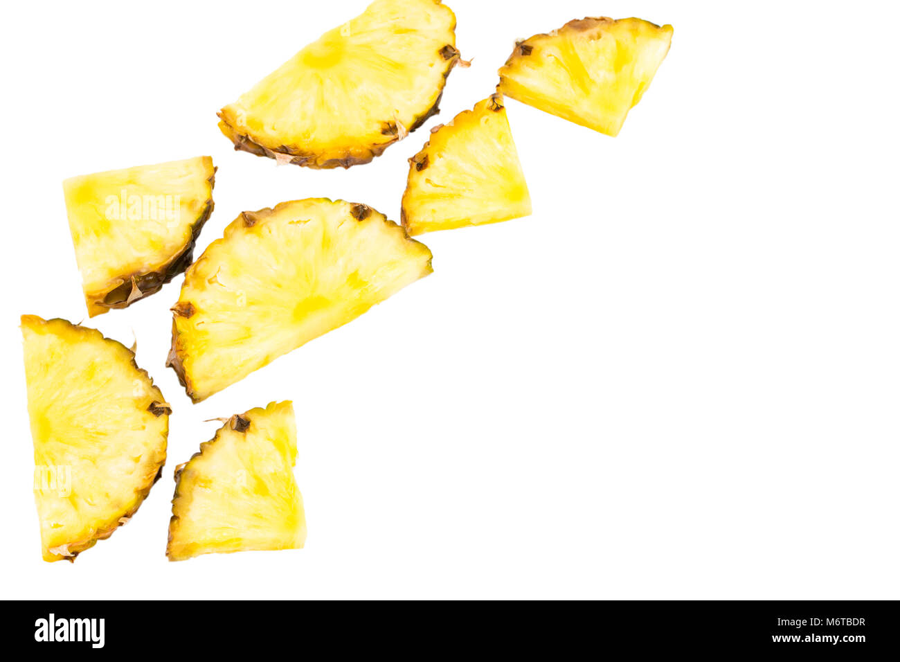 Pinneapple slices pattern on white background top view Stock Photo - Alamy