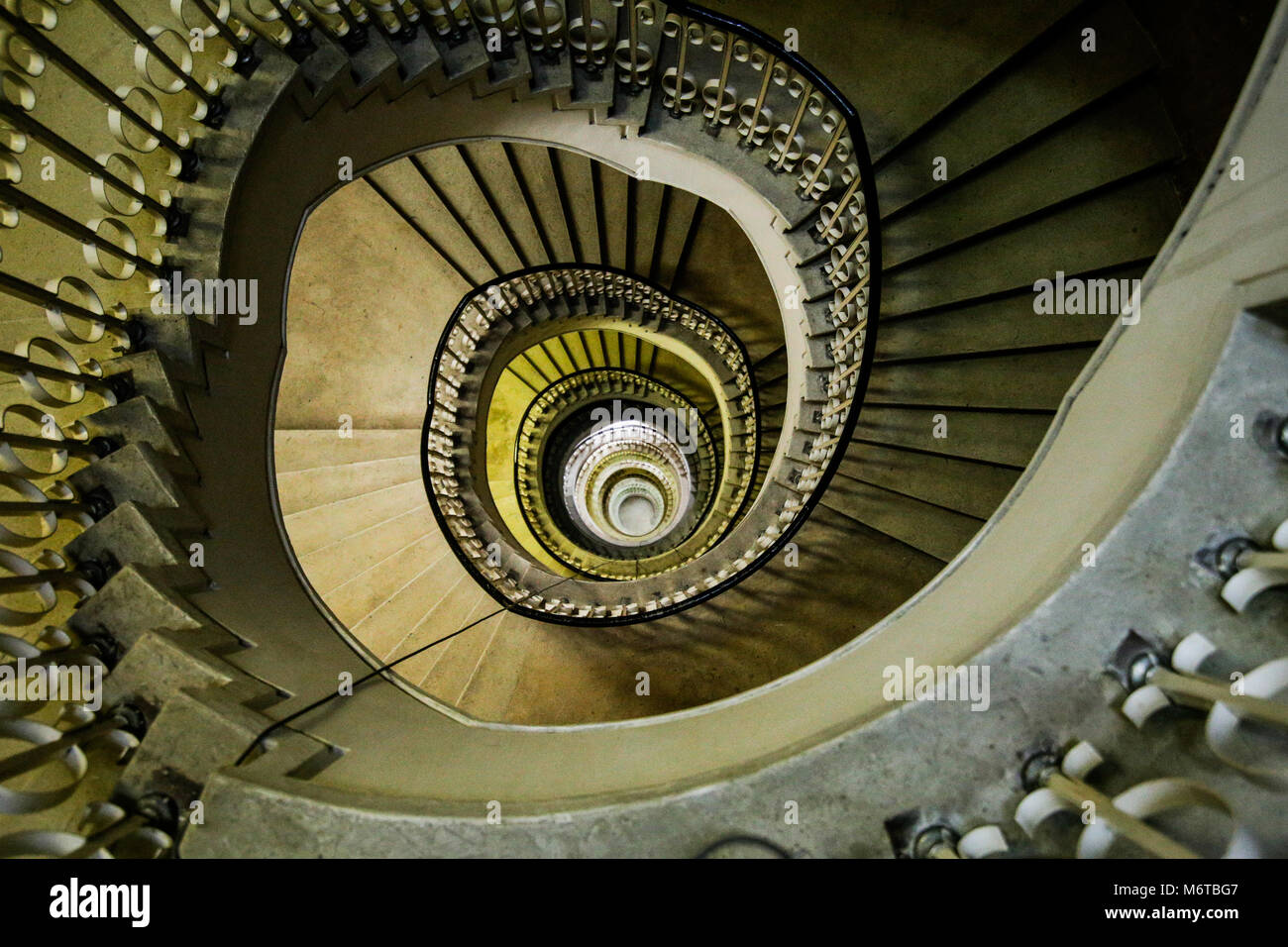 Very deep spiral staircase Stock Photo - Alamy
