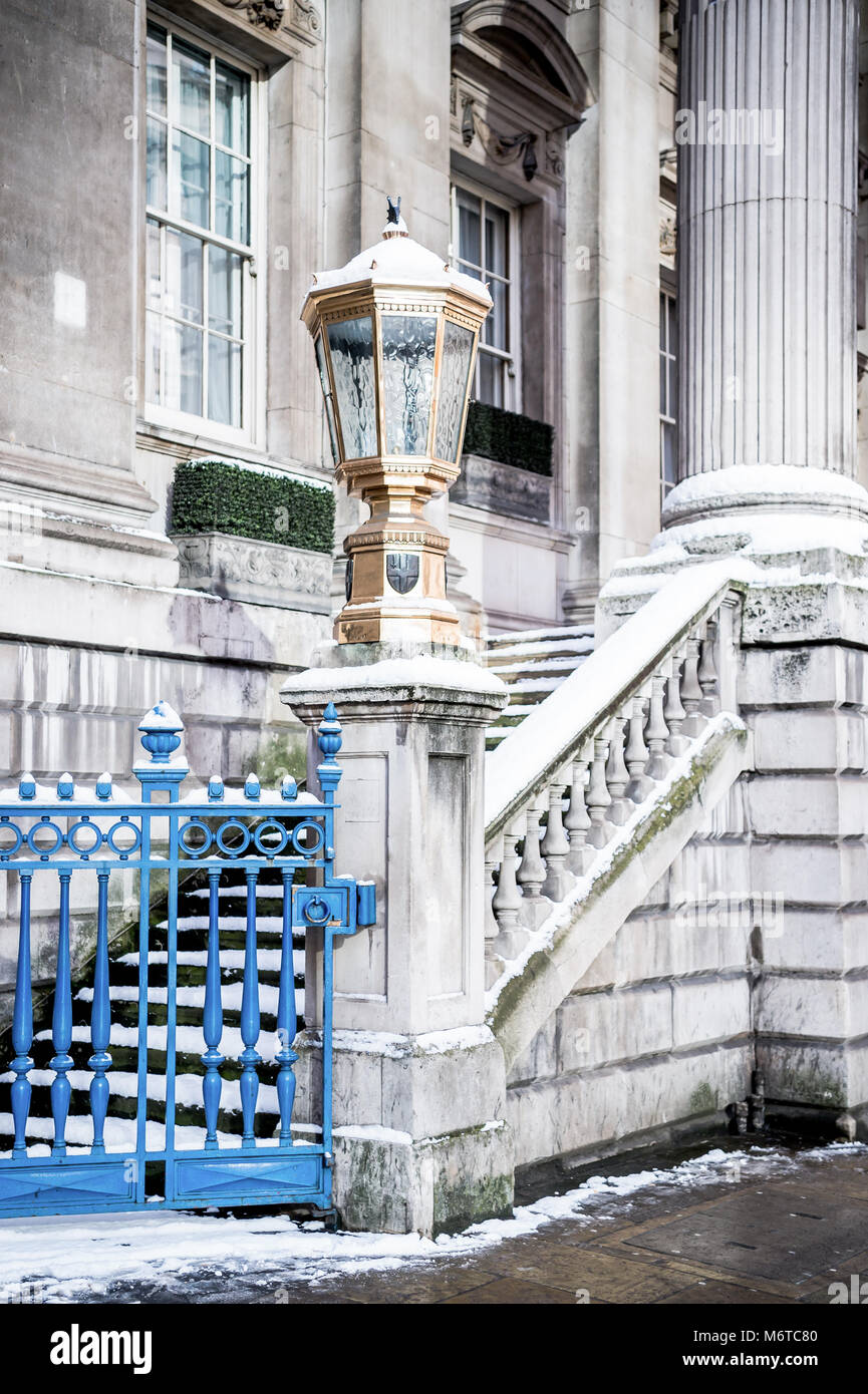 Mansion House London covered in snow during The Beast from the East and ...
