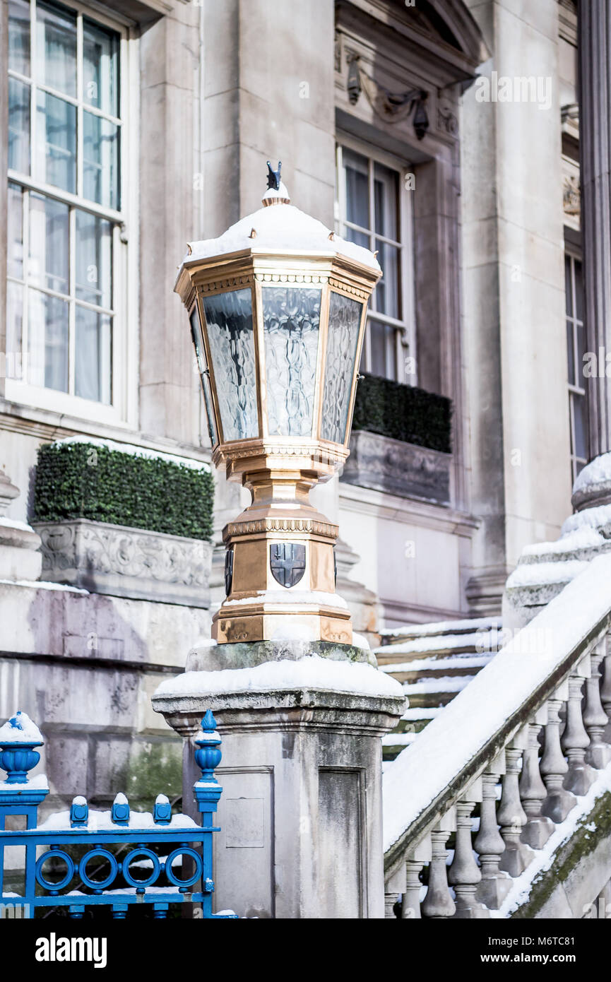 Mansion House London covered in snow during The Beast from the East and ...