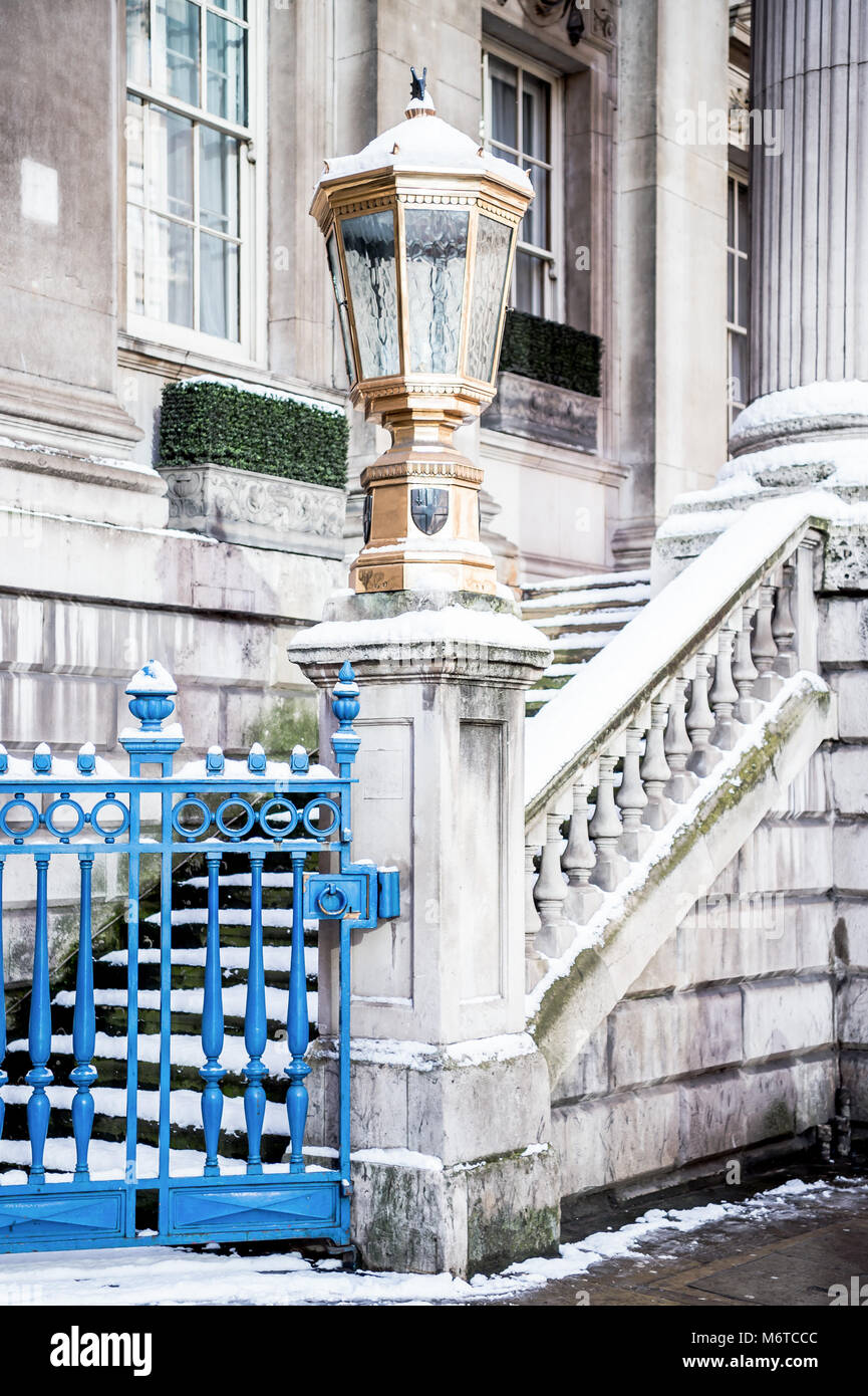 Mansion House London covered in snow during The Beast from the East and ...