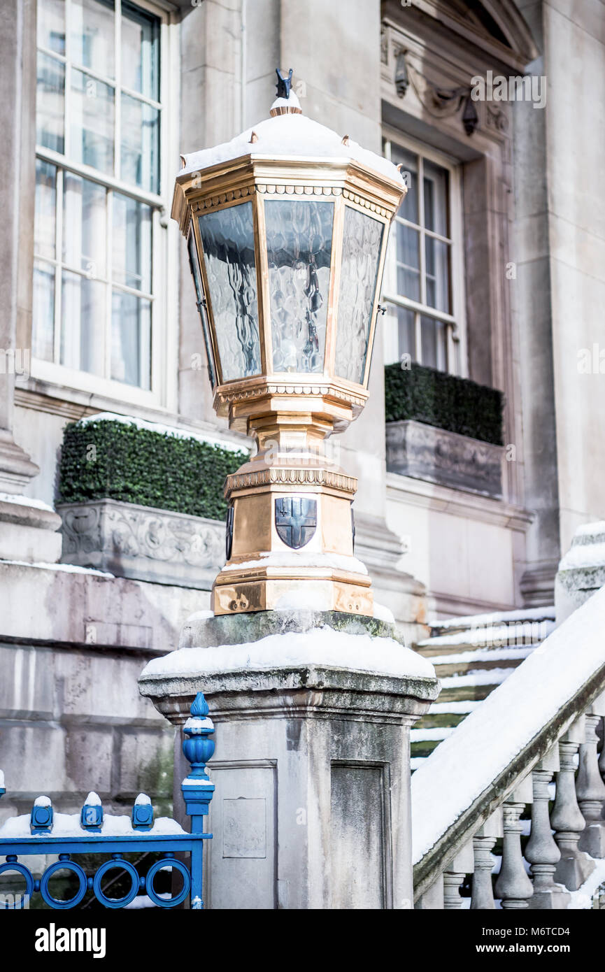 Mansion House London covered in snow during The Beast from the East and ...