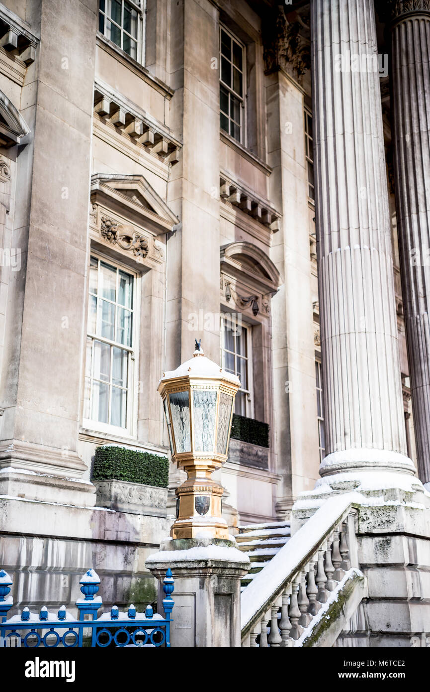 Mansion House London covered in snow during The Beast from the East and ...