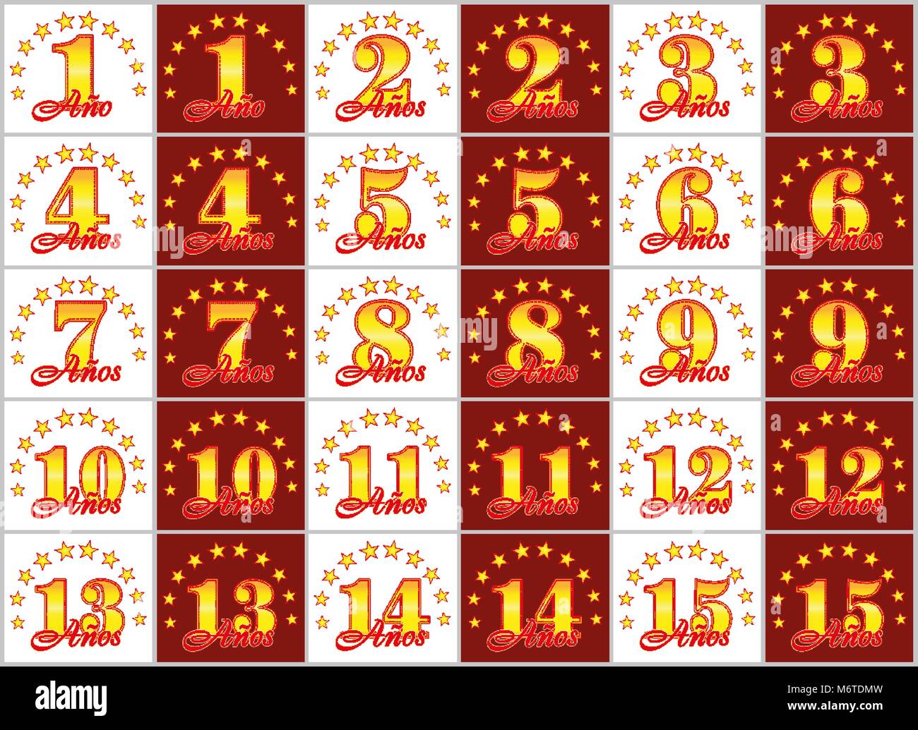 Set number six years Stock Vector Images - Alamy