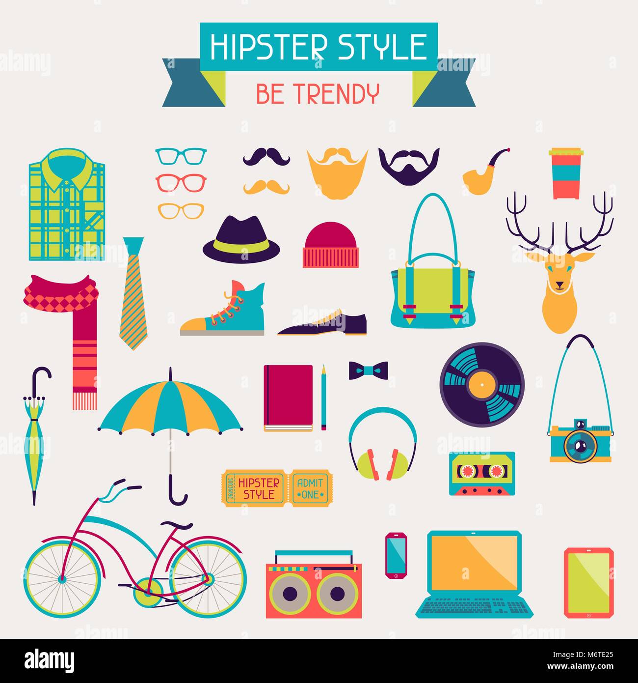 Hipster style elements icons Stock Vector Images - Alamy