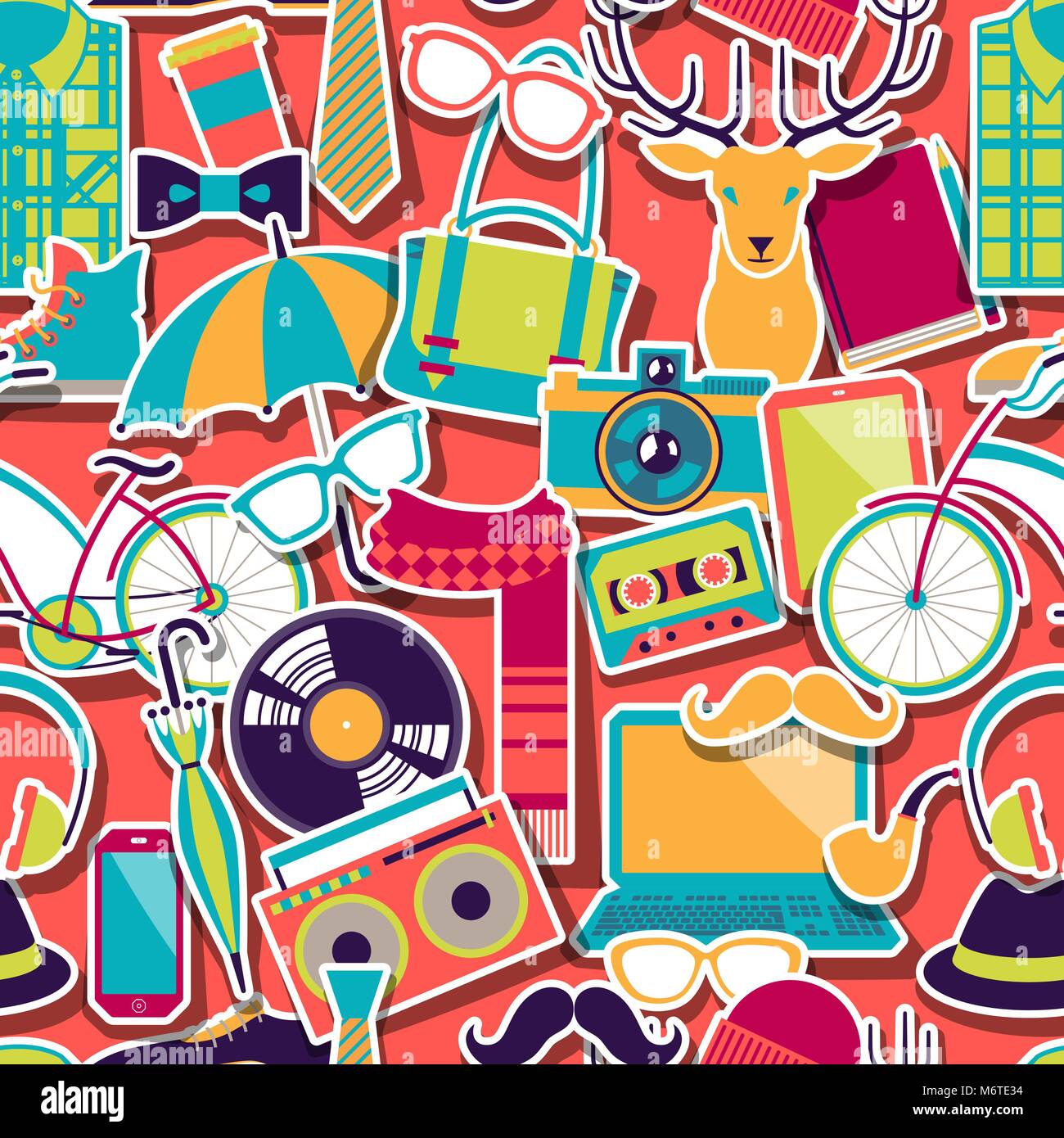 Hipster style seamless pattern Stock Vector Image & Art - Alamy