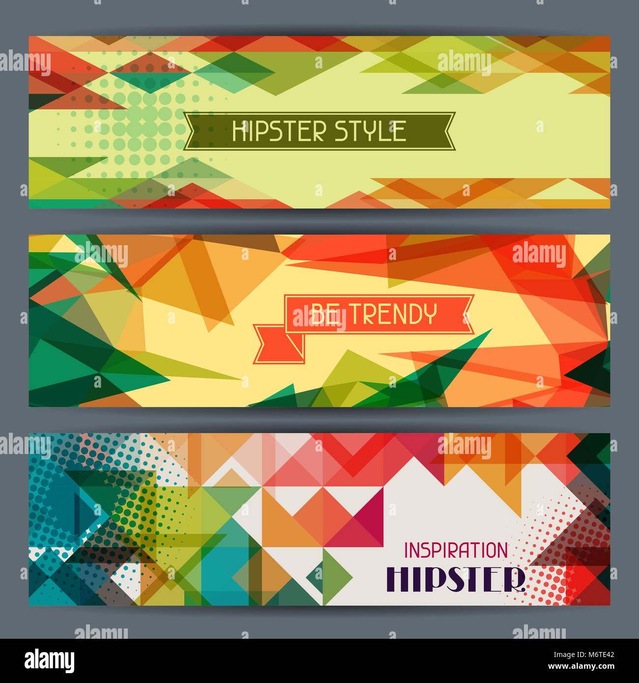 Hipster horizontal banners in retro style Stock Vector Image & Art - Alamy