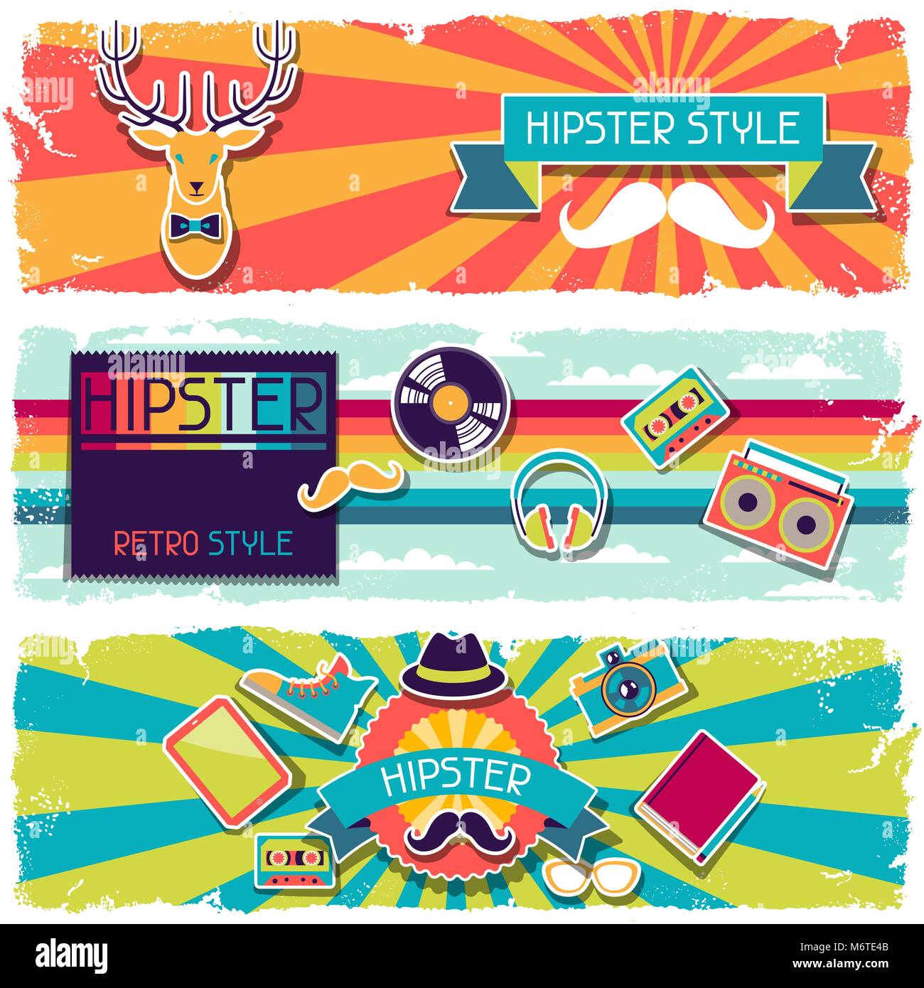 Hipster Banner Vector