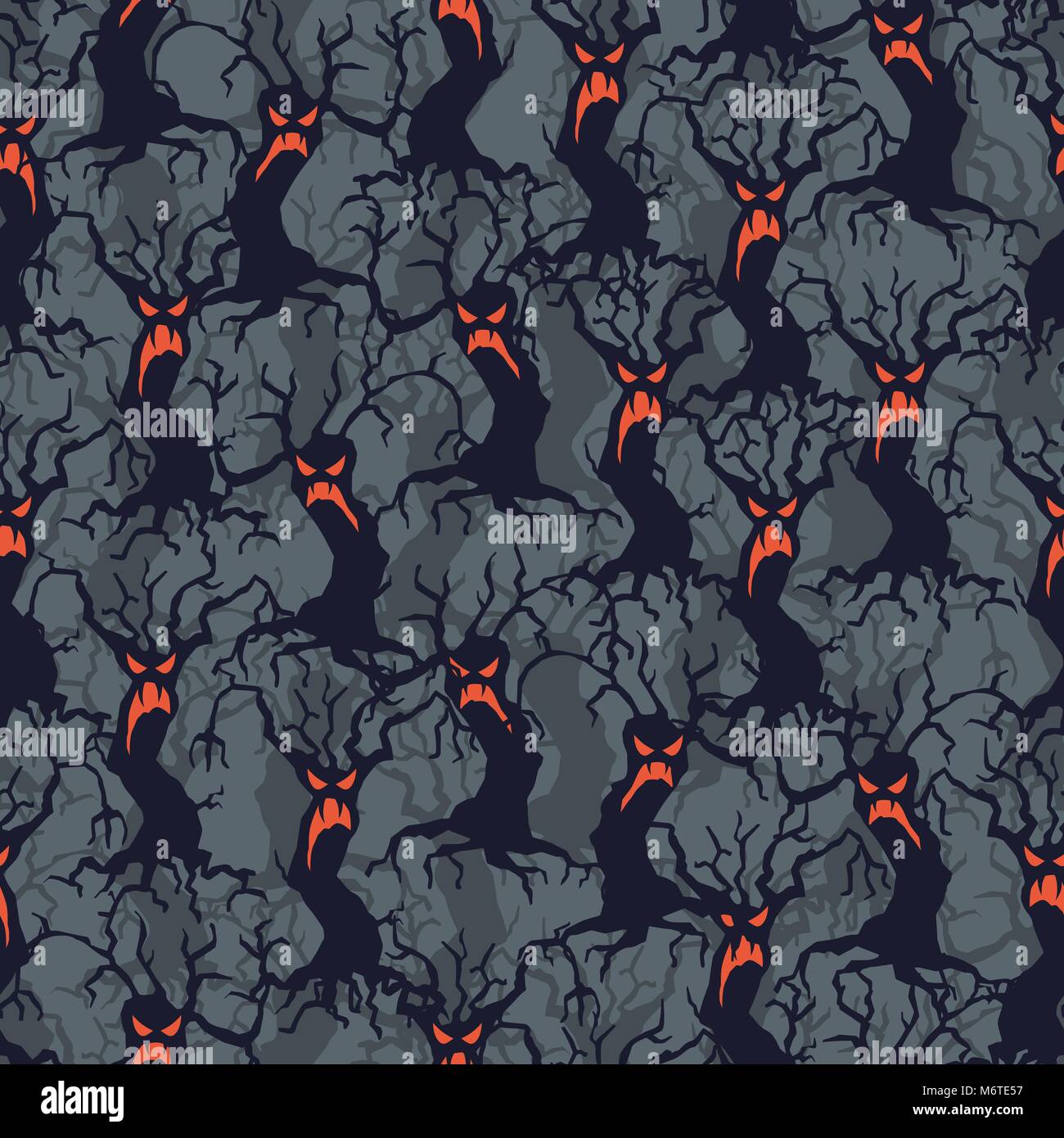 Halloween seamless pattern with trees Stock Vector Image & Art - Alamy
