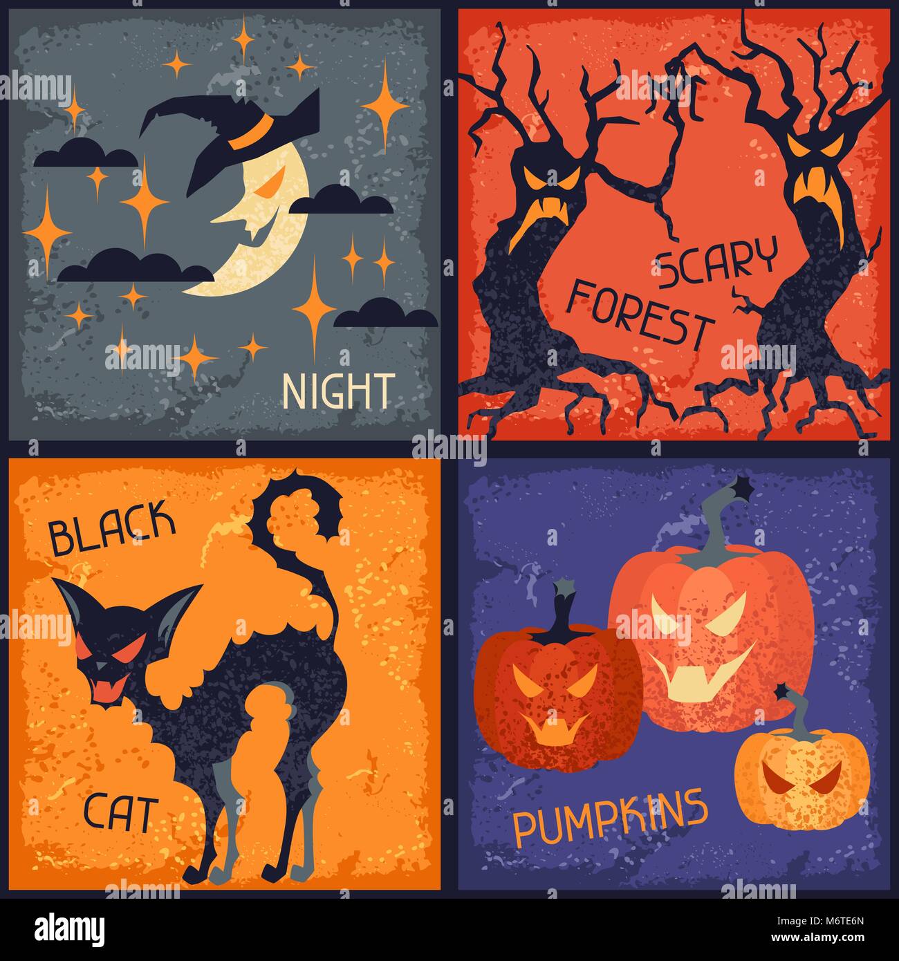 Happy Halloween grungy retro backgrounds Stock Vector Image & Art - Alamy