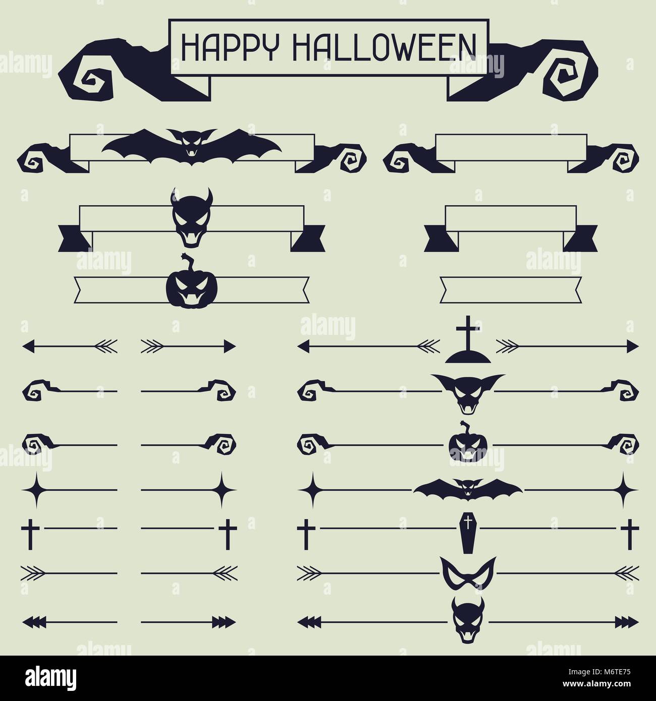 Angry halloween symbol set Stock Vector Images - Alamy