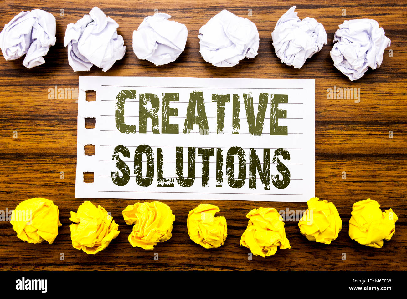 Handwritten text showing Creative Solutions. Business concept for ...