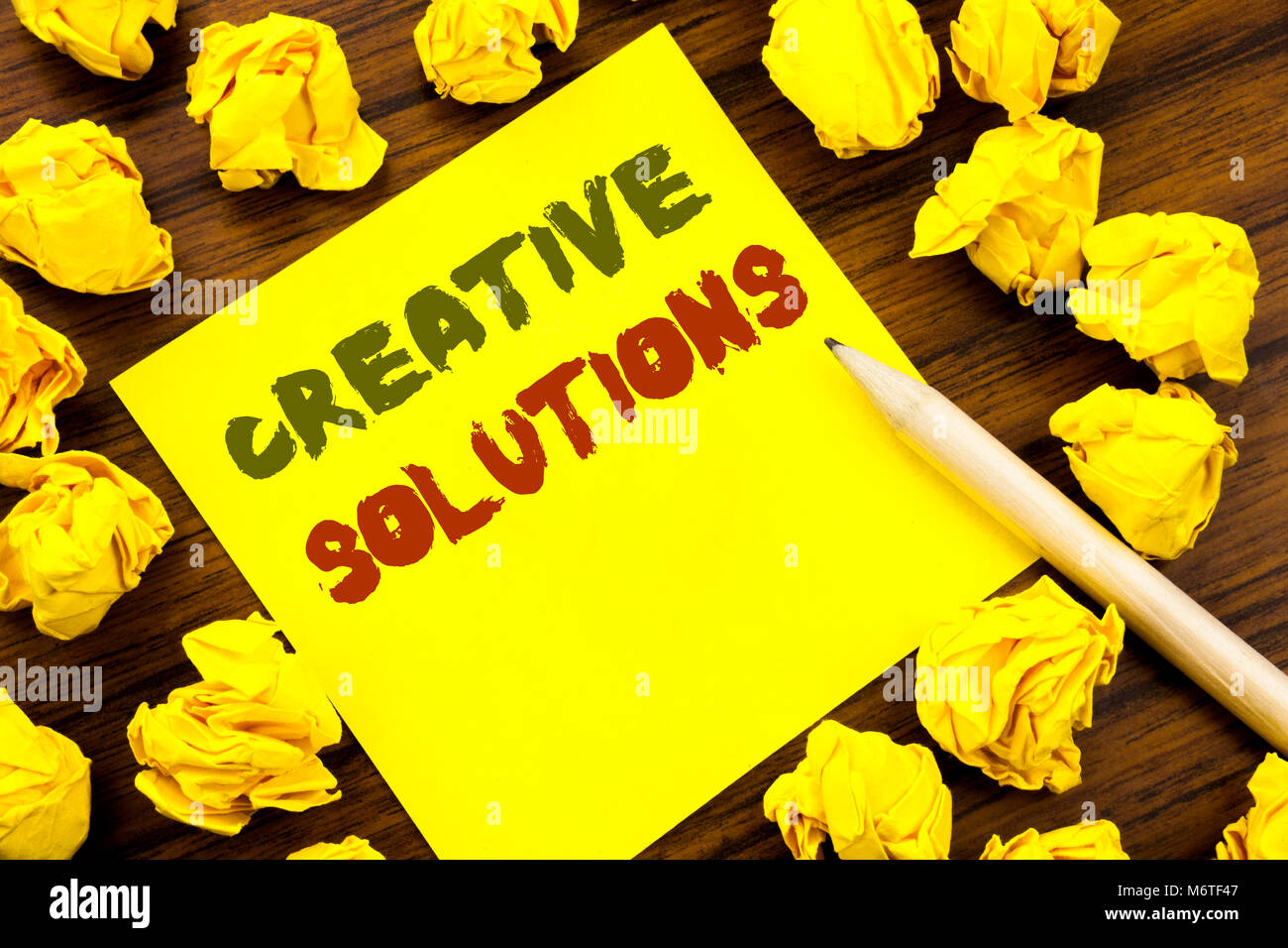 Word, writing Creative Solutions. Business concept for Brainstorm ...