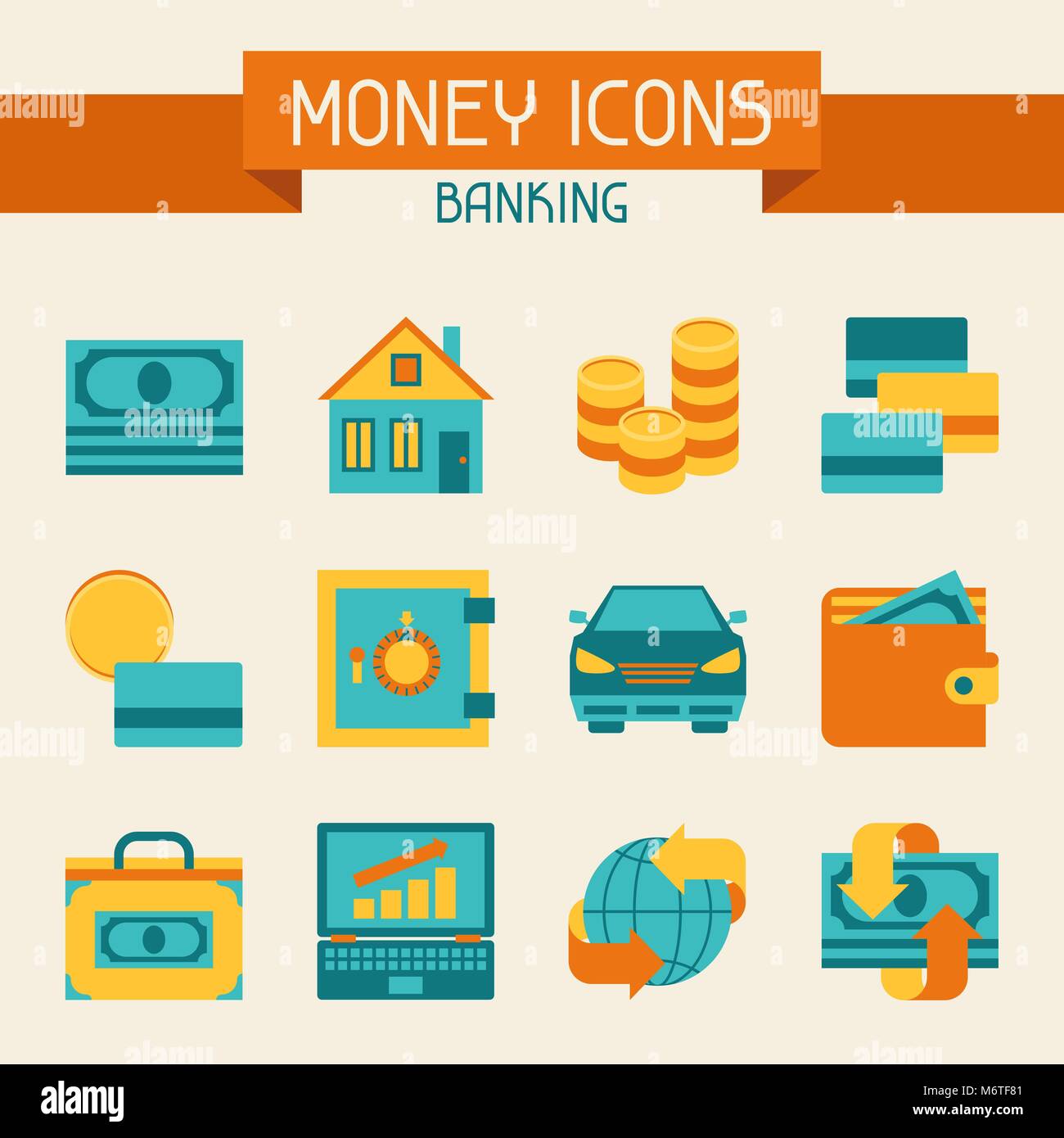 Set of money and banking icons Stock Vector Image & Art - Alamy