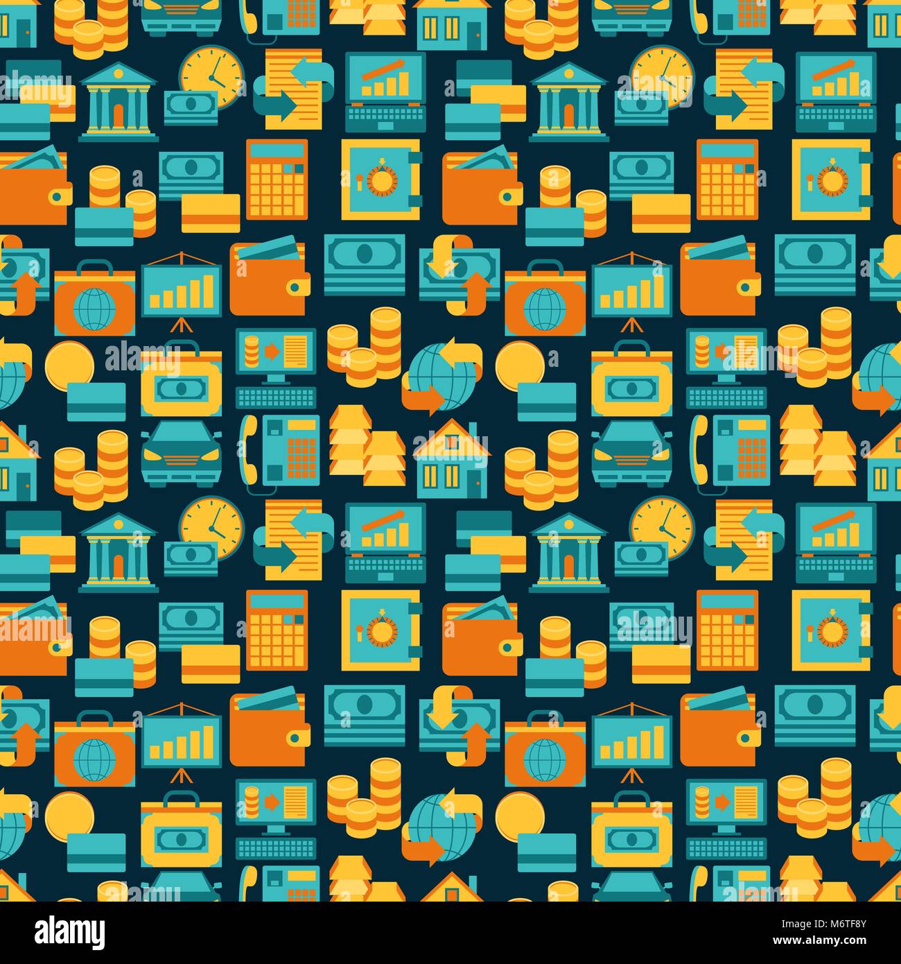 Seamless pattern of banking icons Stock Vector Image & Art - Alamy