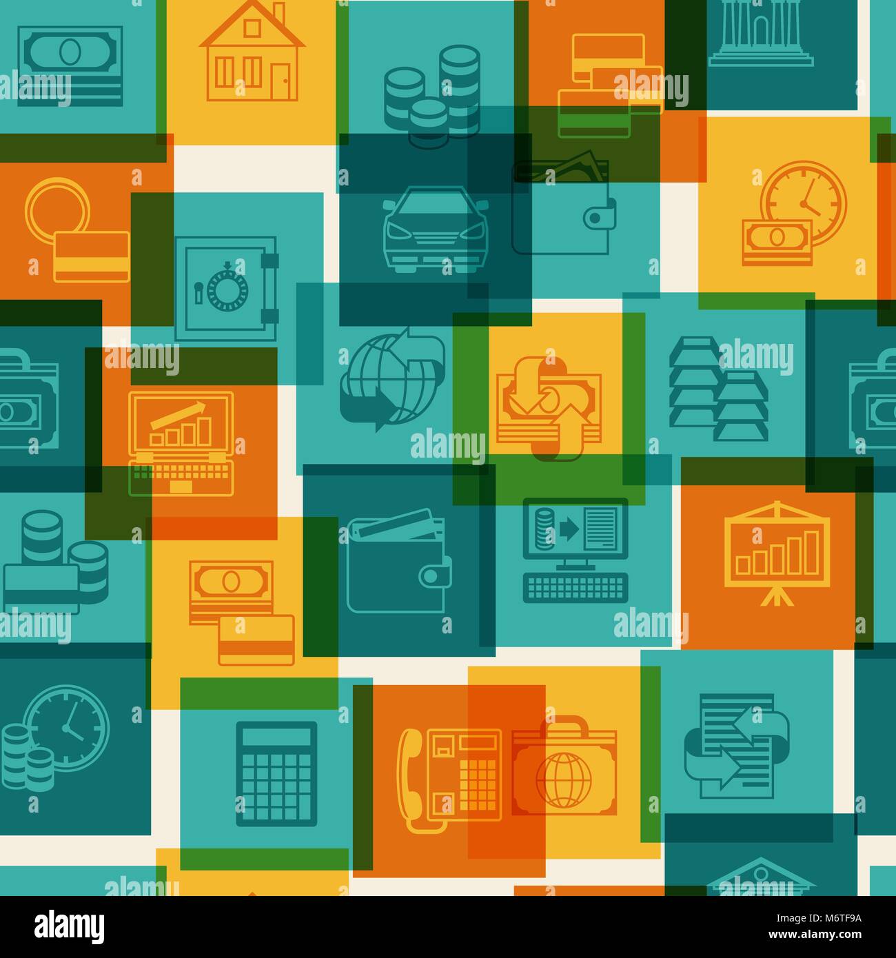 Seamless pattern of banking icons Stock Vector Image & Art - Alamy
