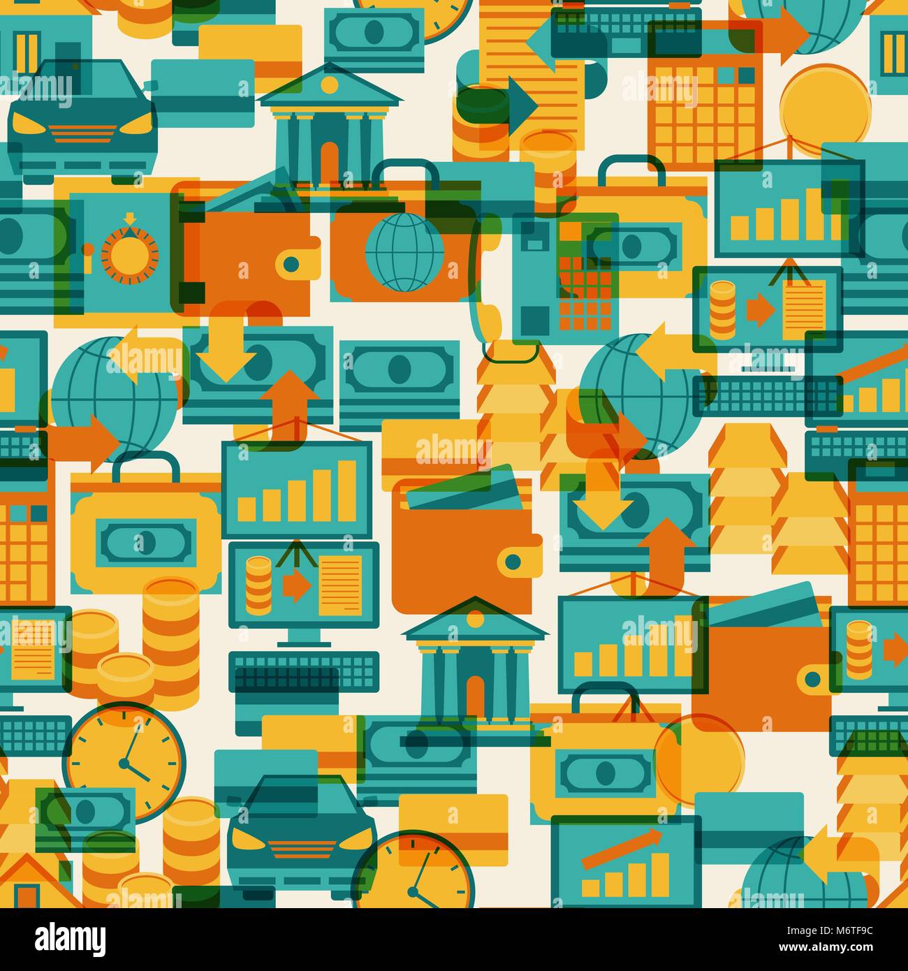Seamless pattern of banking icons Stock Vector Image & Art - Alamy