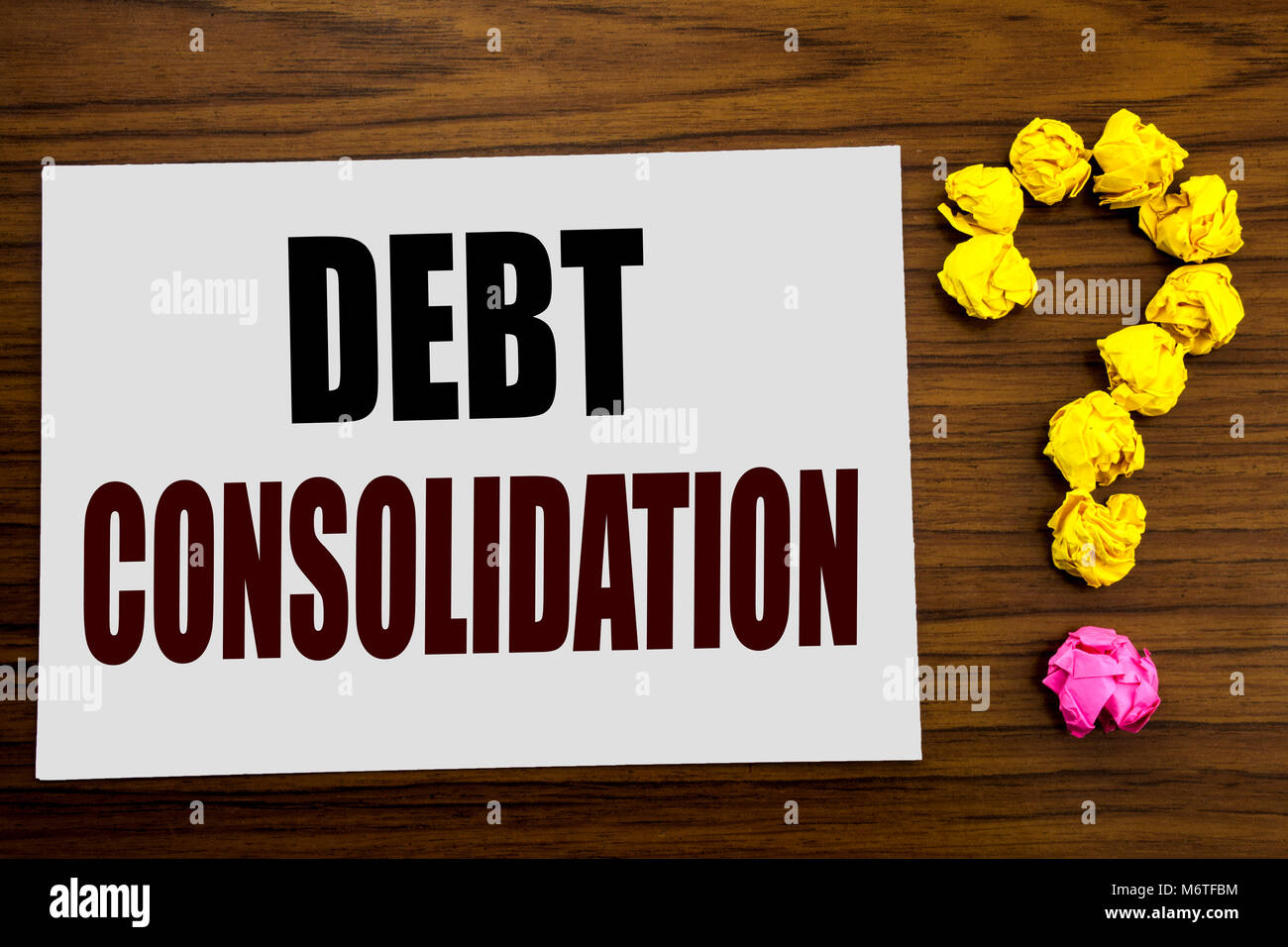 Hand writing text caption inspiration showing Debt Consolidation ...