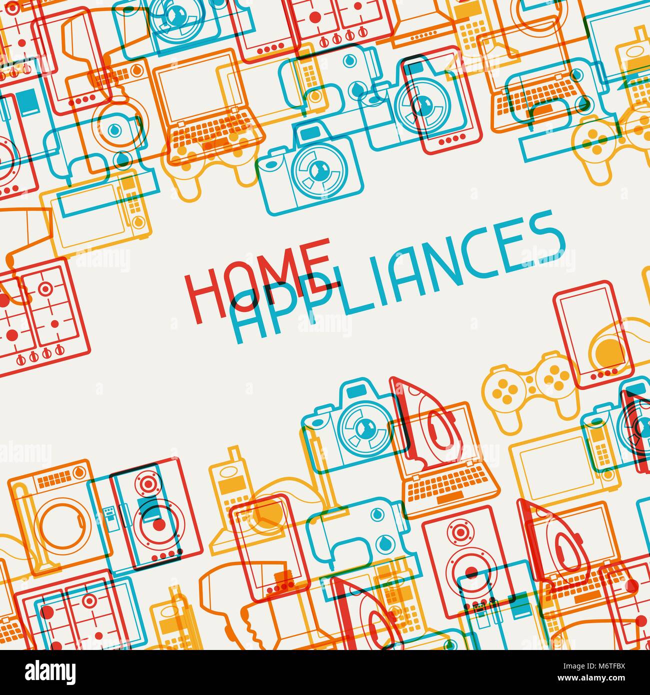 Home appliances and electronics background Stock Vector Image & Art - Alamy
