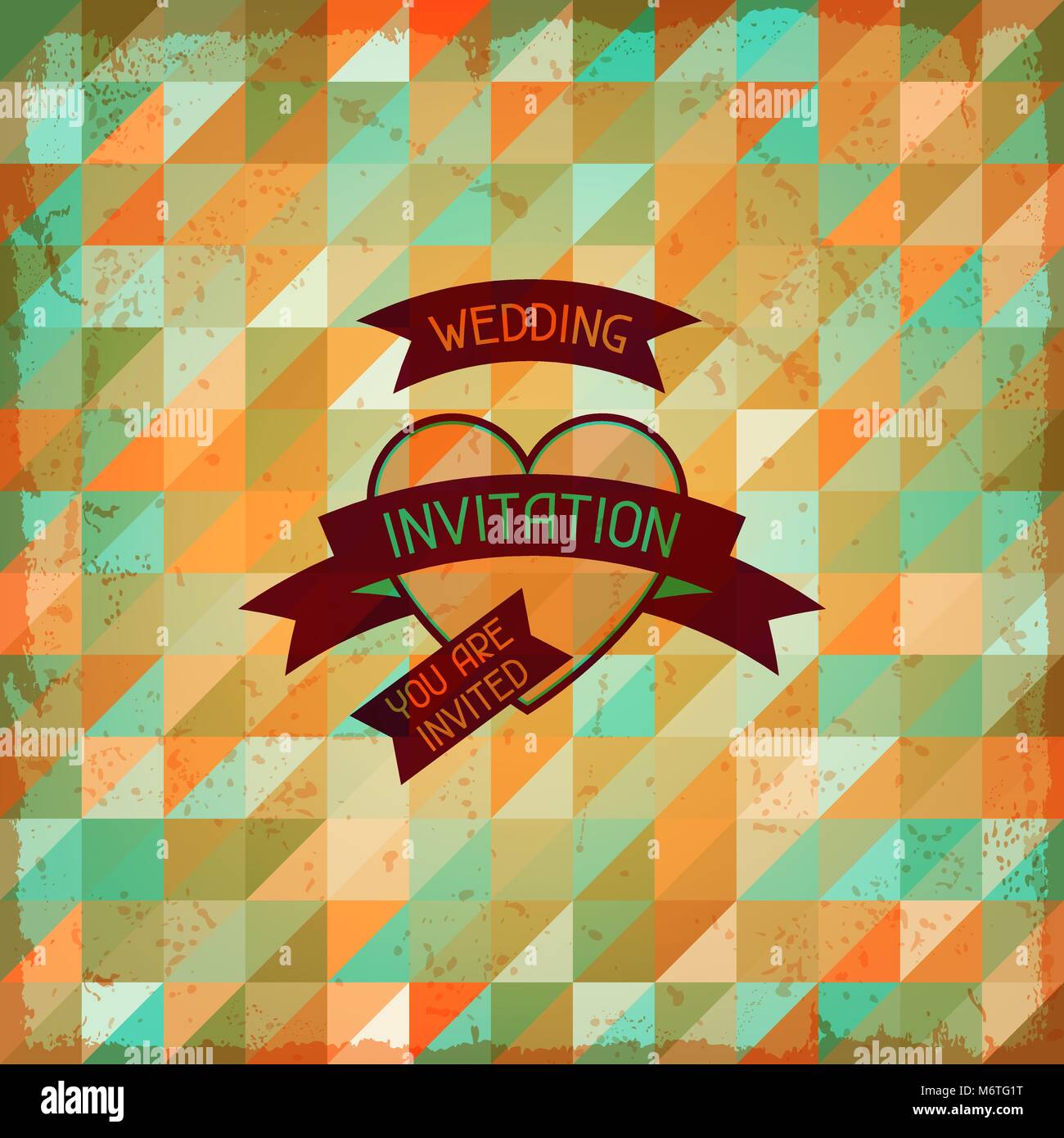 Wedding invitation card in retro style Stock Vector Image & Art - Alamy