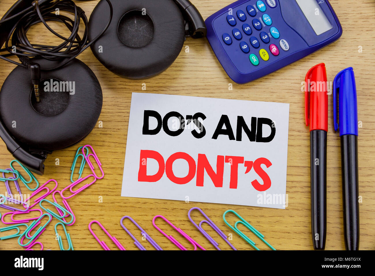 Writing text showing Do s And Do Not Donts. Business concept for Guide ...