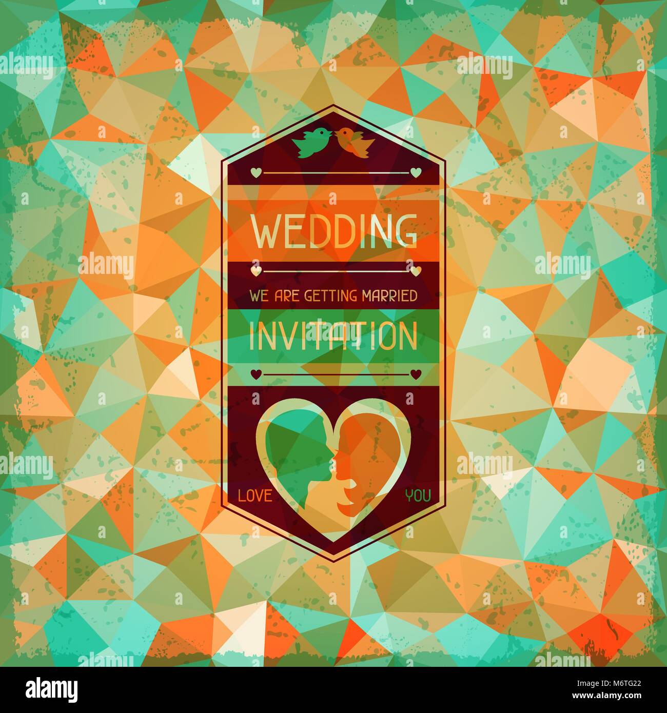 Wedding invitation card in retro style Stock Vector Image & Art - Alamy
