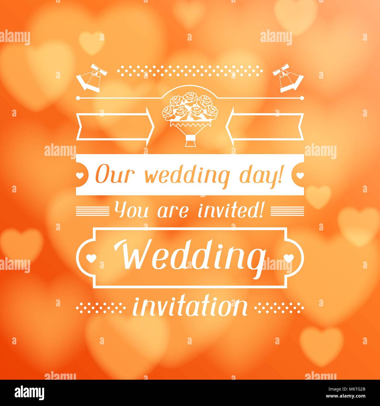 Wedding invitation card in retro style Stock Vector Image & Art - Alamy